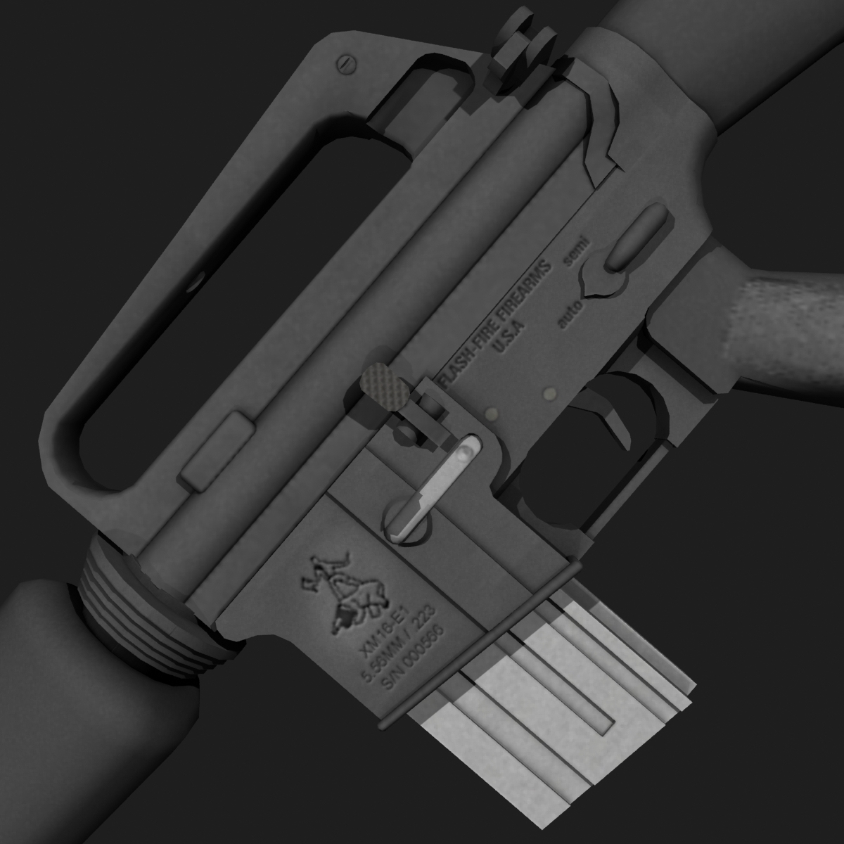 3d xm16-e1 rifle m16 model