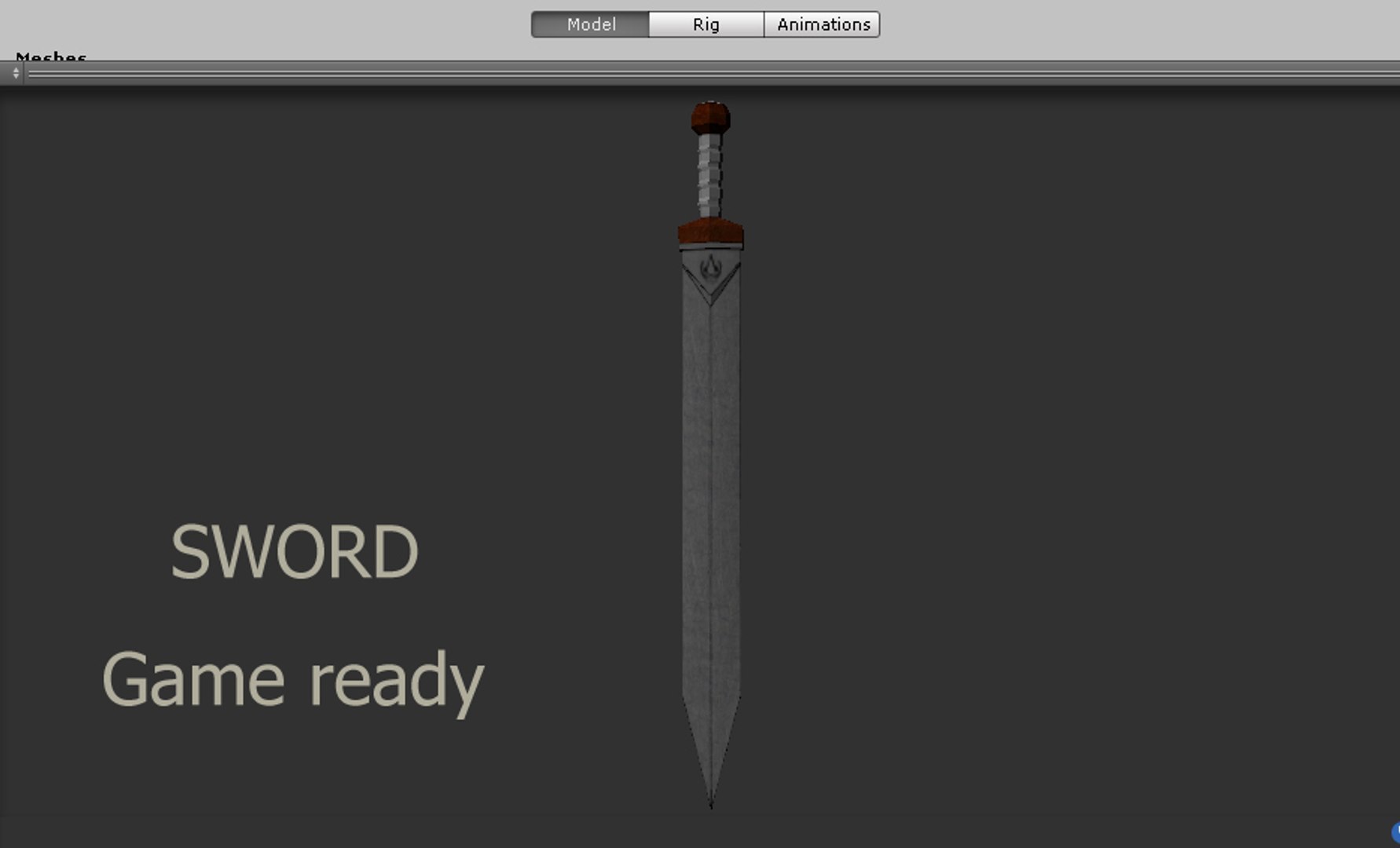 3d model of cartoon sword