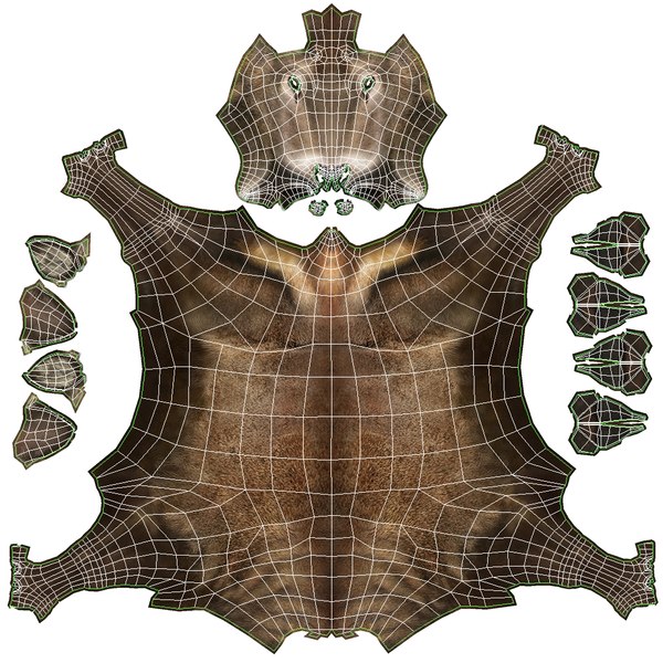 3d red deer stag fur model