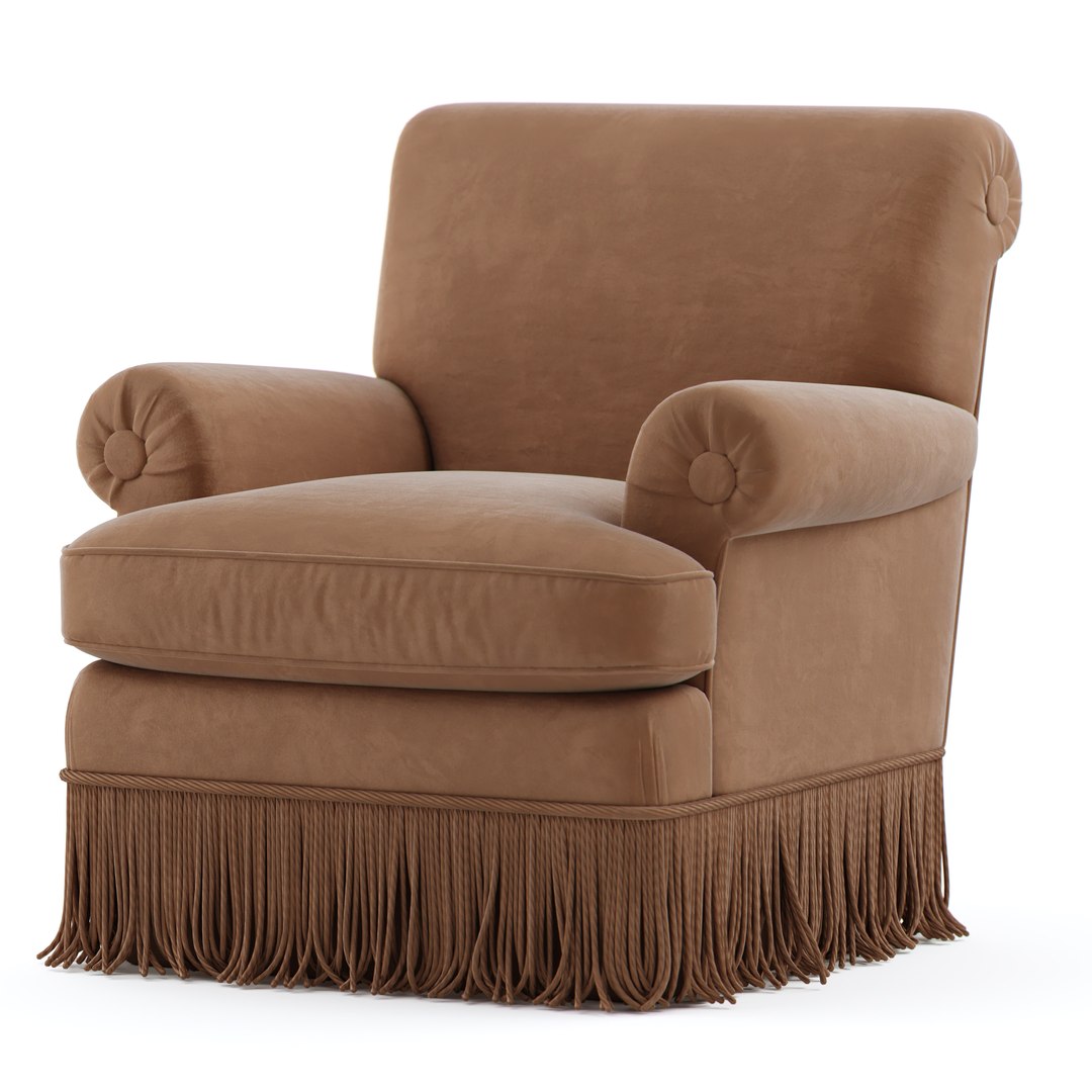 Classic Armchair With Rope Fringe 3D Model - TurboSquid 1966609