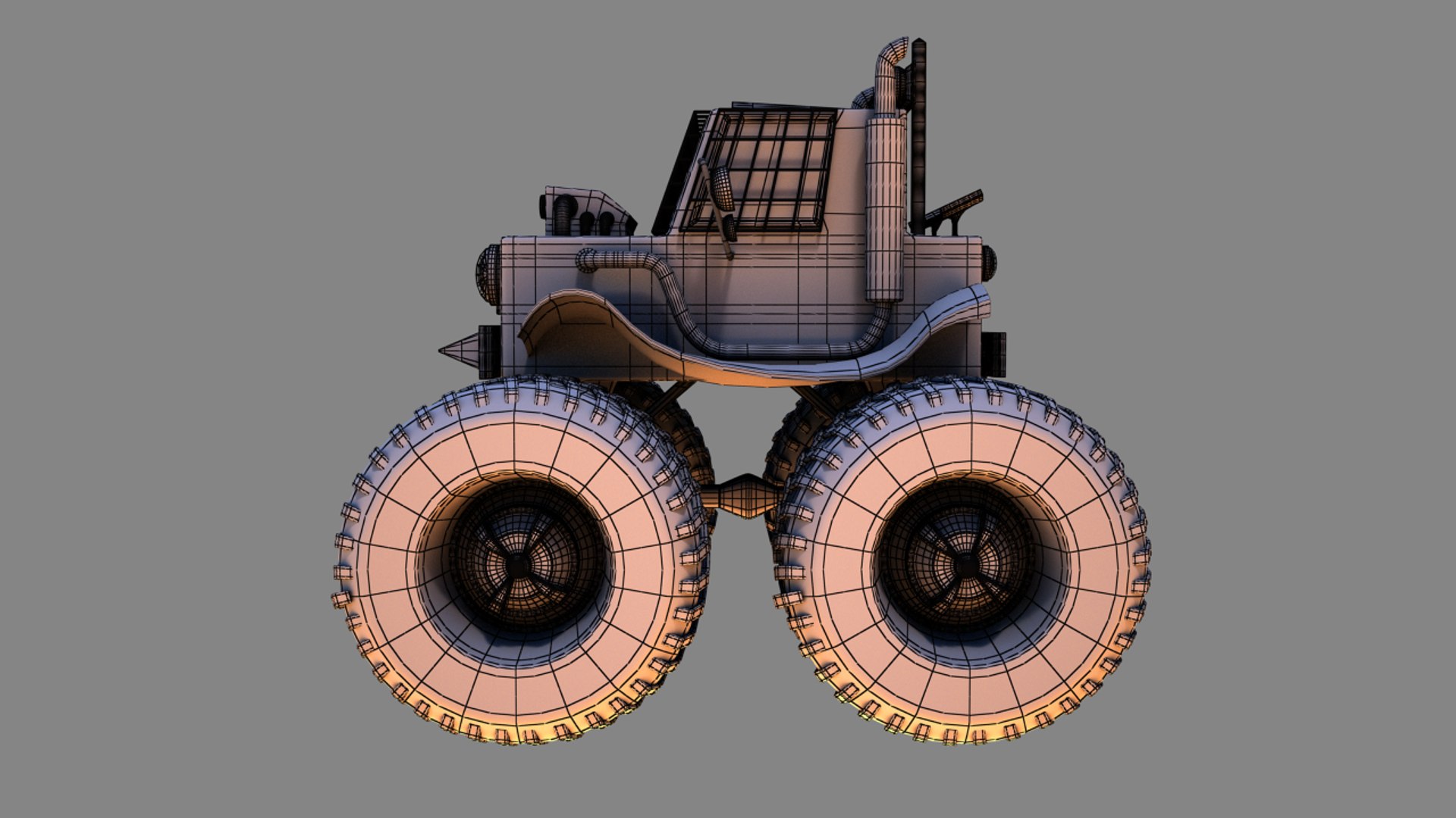 3d Model Cartoon Monster Truck