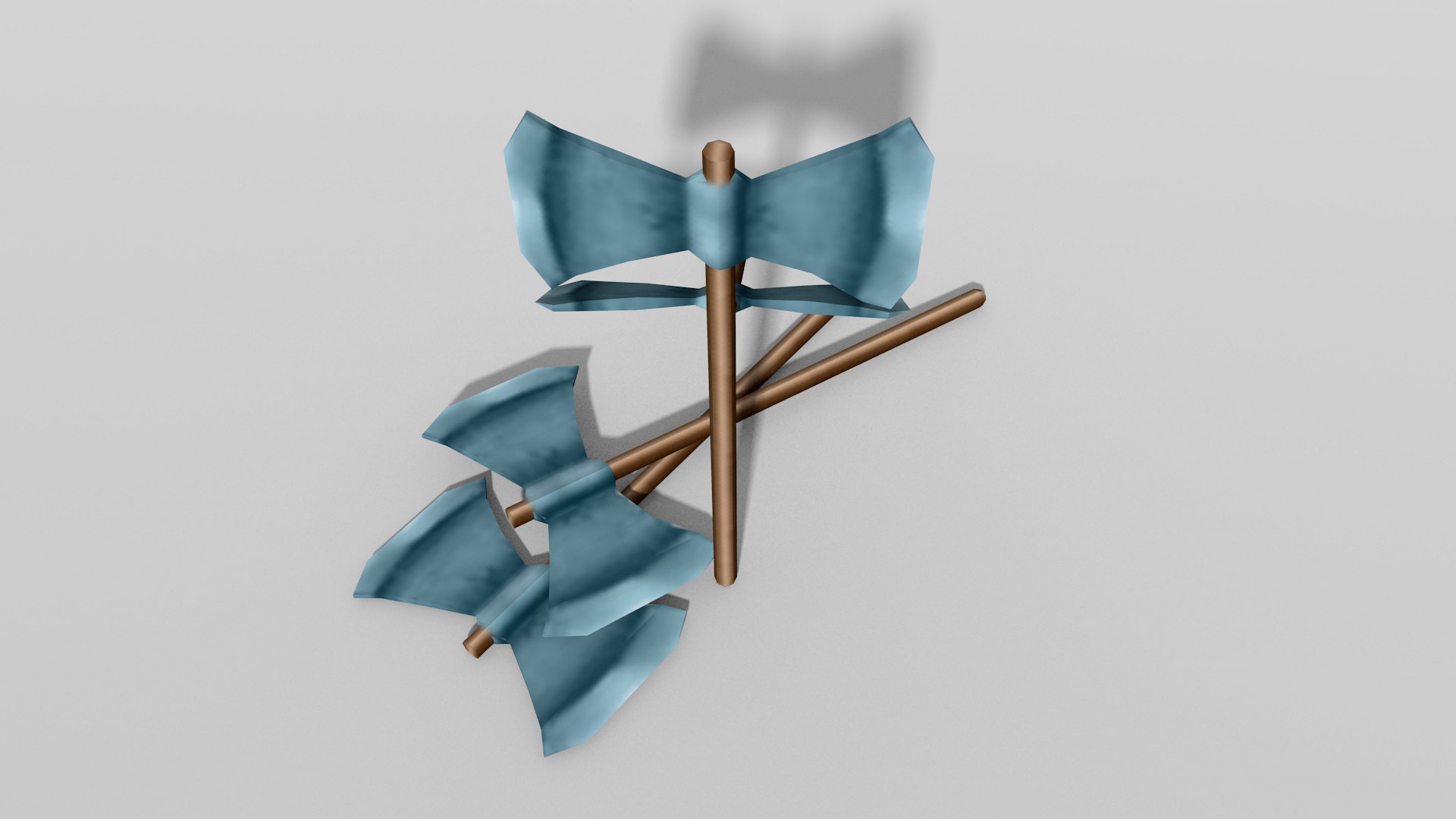 3d Obj Pixel Style Battle Axe