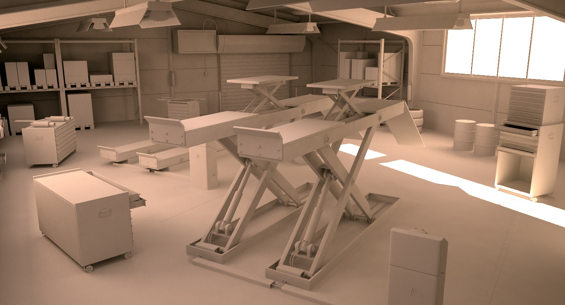 Automotive Workshop Interior - 3D Model - TurboSquid 1407641