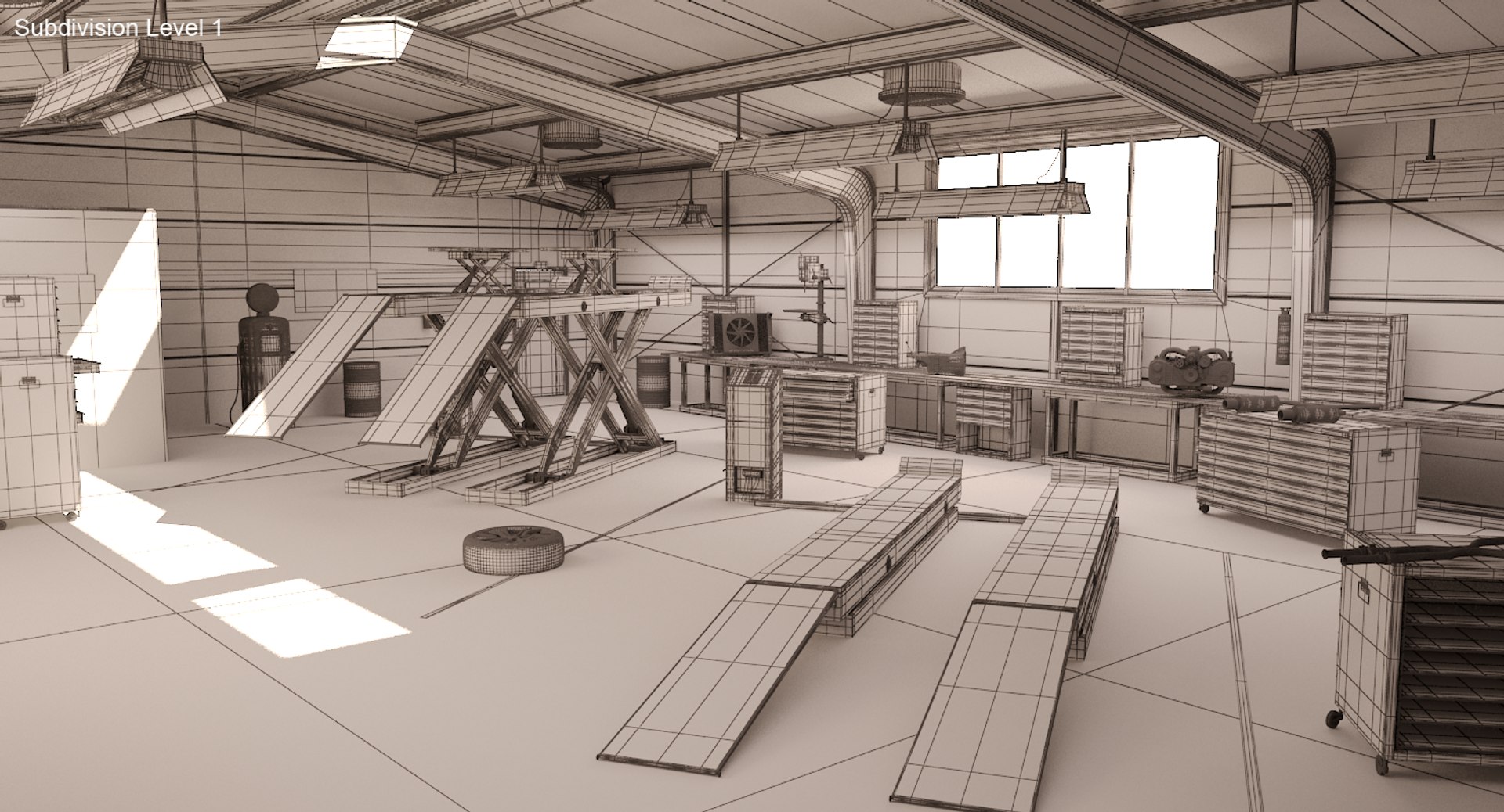 Automotive Workshop Interior - 3D Model - TurboSquid 1407641