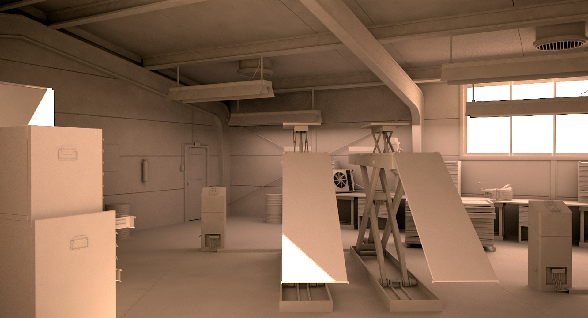 Automotive Workshop Interior - 3D Model - TurboSquid 1407641