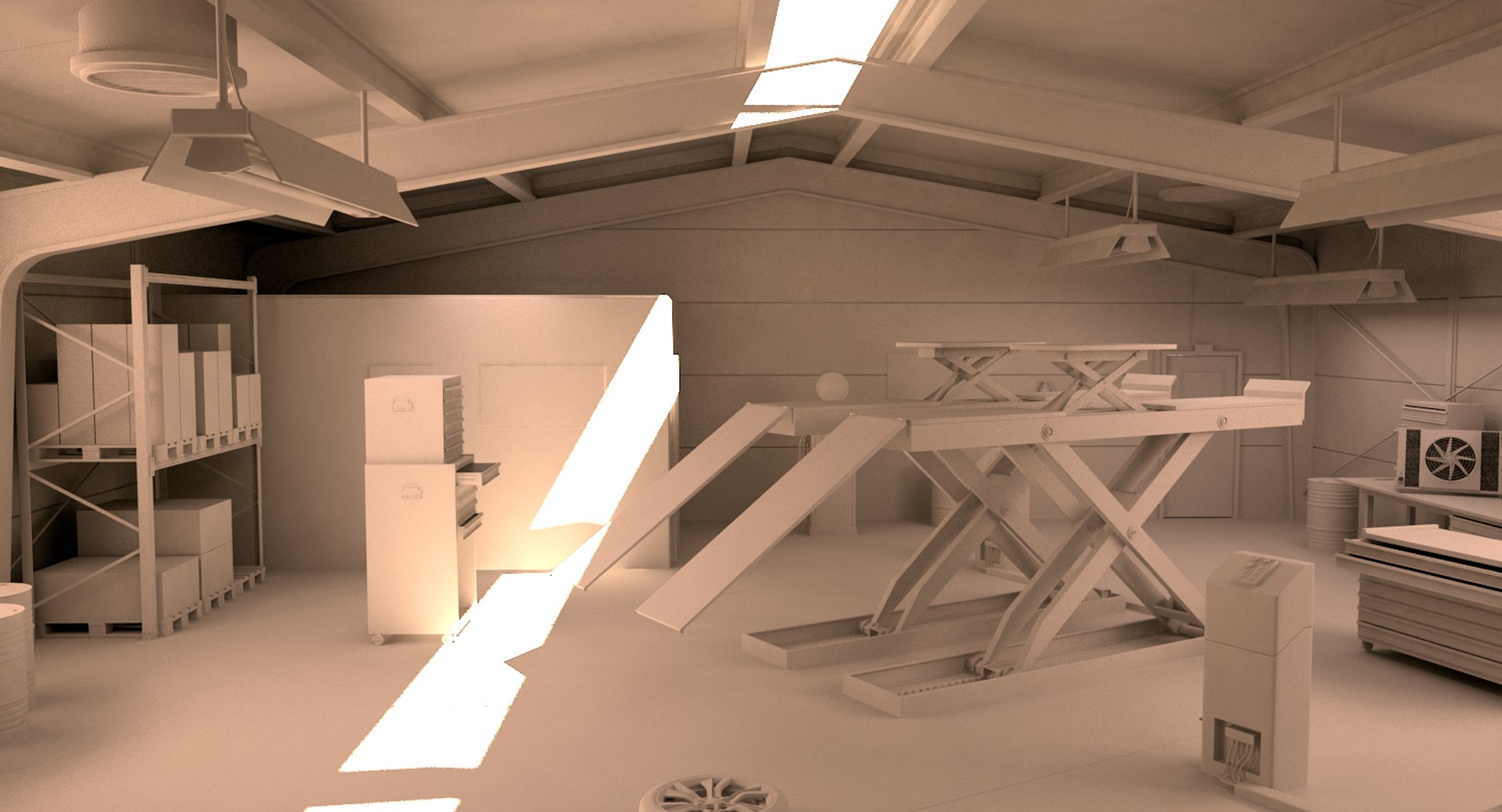 Automotive Workshop Interior - 3D Model - TurboSquid 1407641