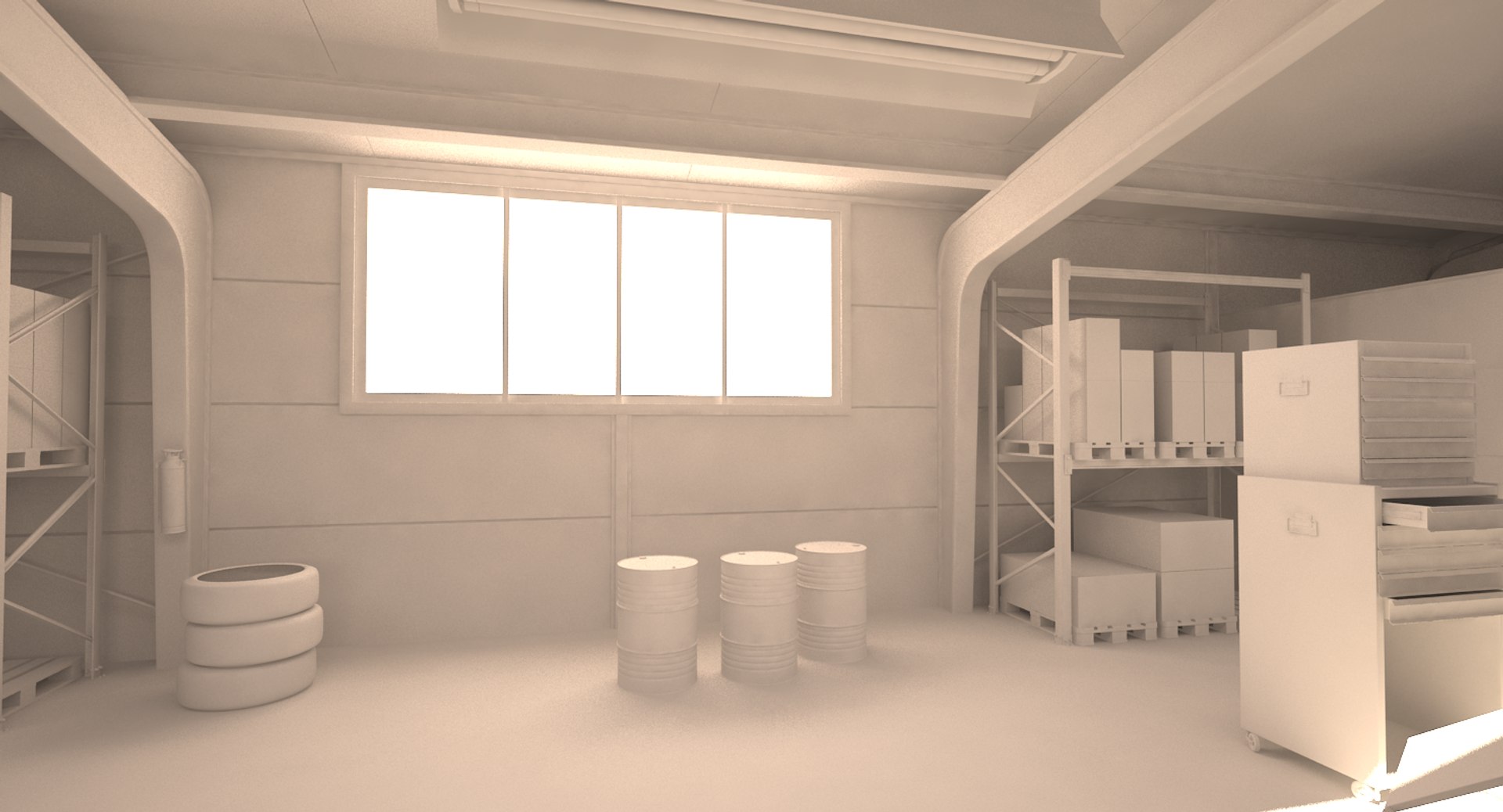 Automotive Workshop Interior - 3D Model - TurboSquid 1407641