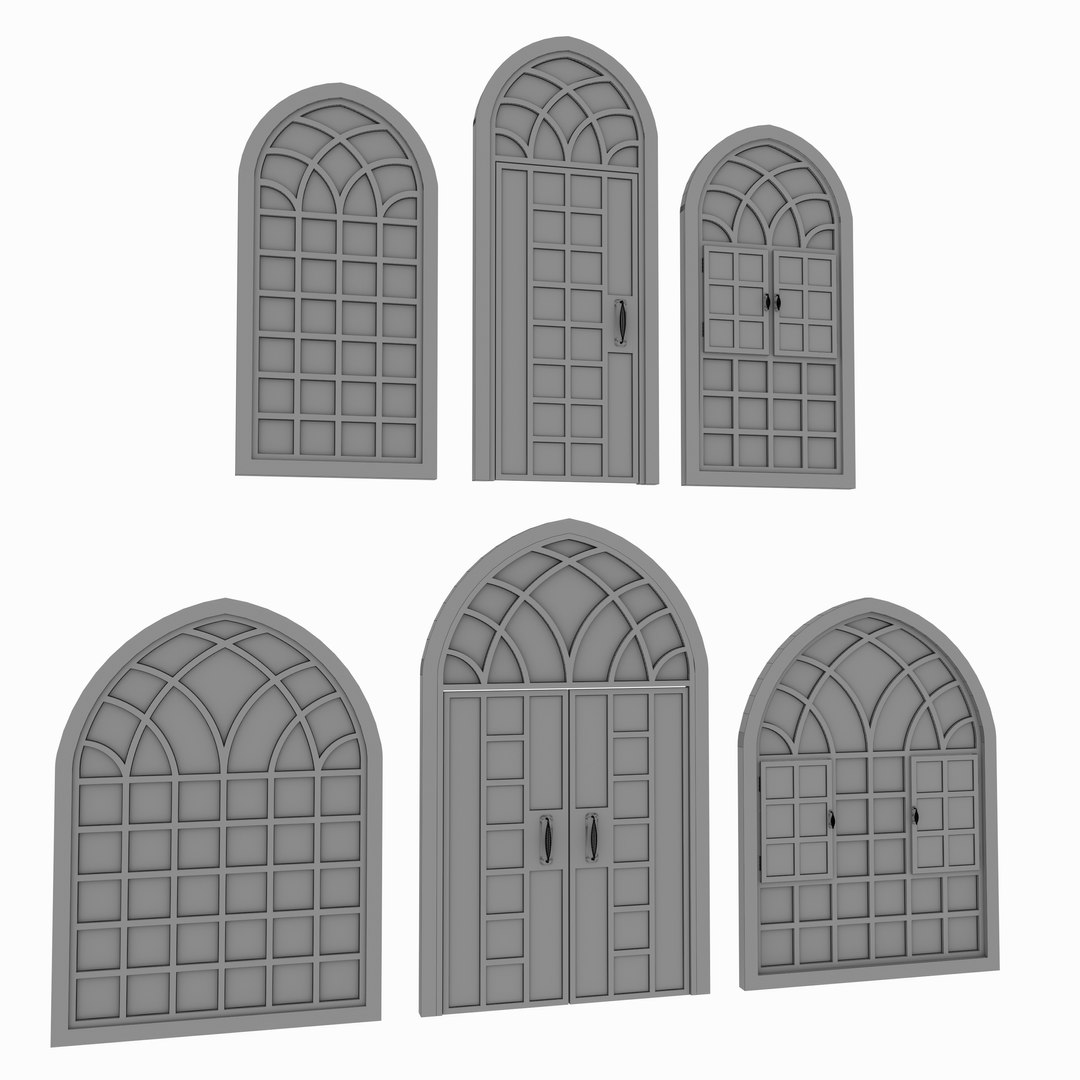 Arch Windows Doors Set 3D Model - TurboSquid 1492995