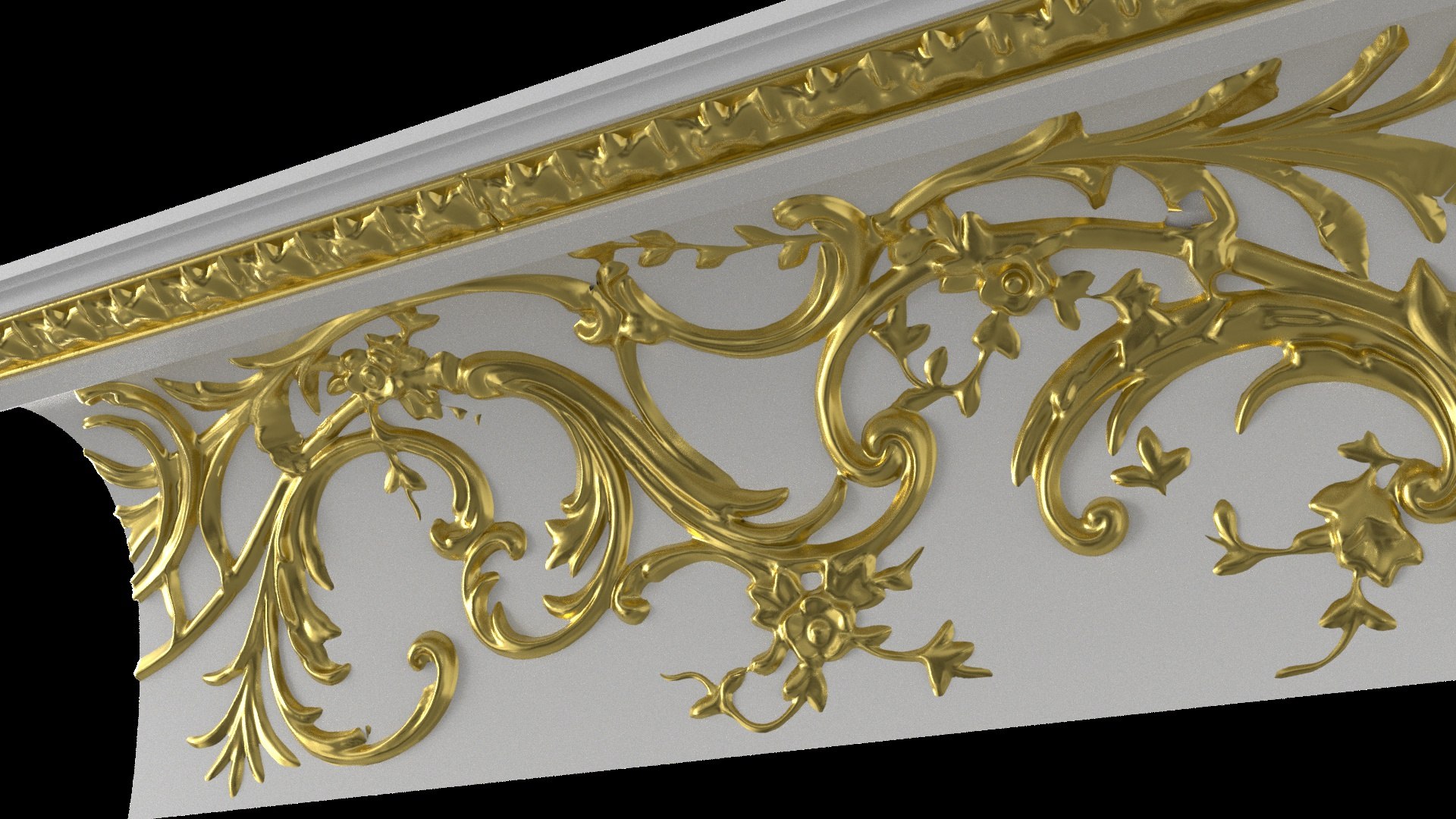 Patterned Cornice Gypsum Plaster-120v 3D Model - TurboSquid 1976385
