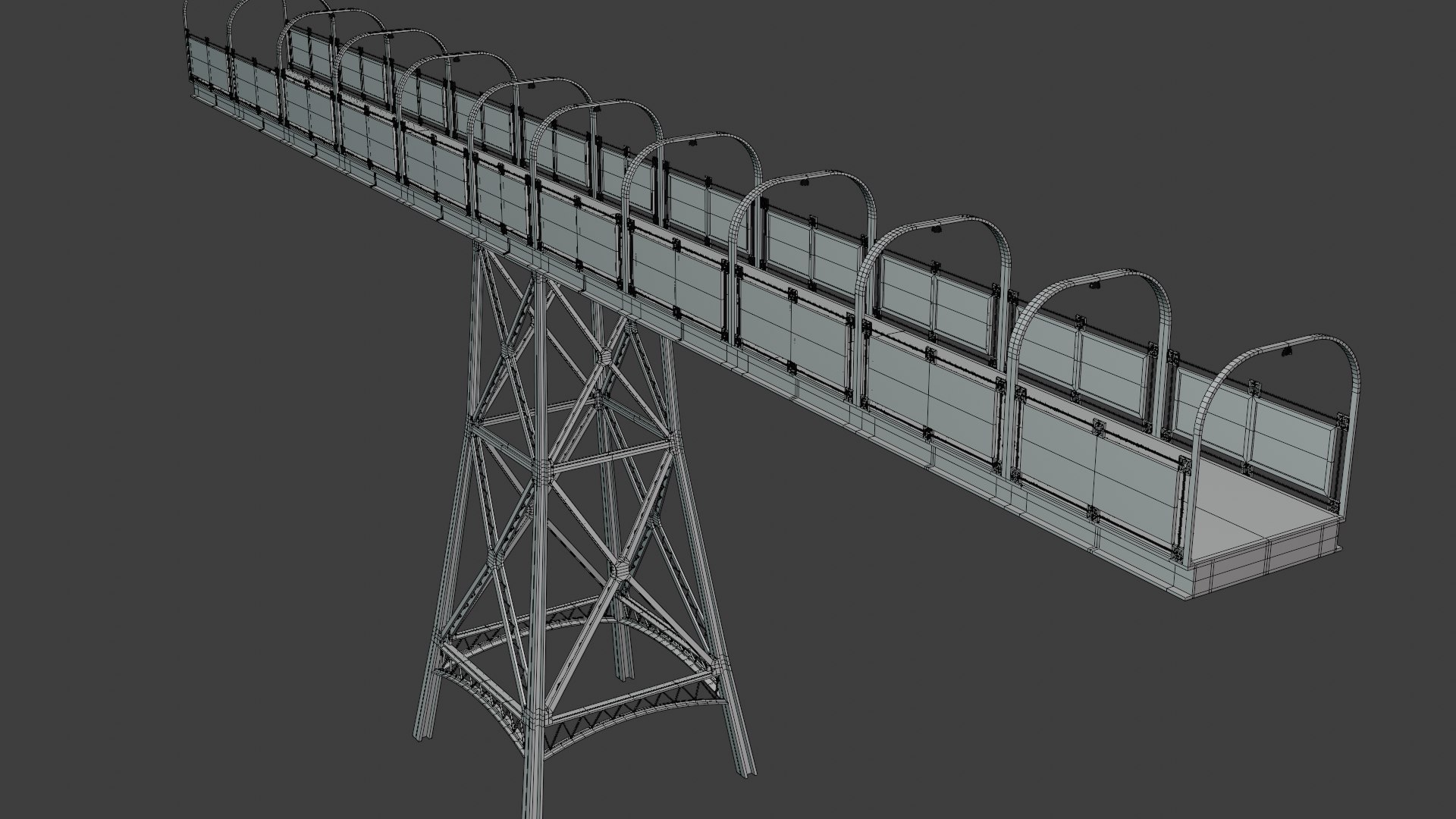 Pedestrian Bridge Segment PBR 2 3D Model - TurboSquid 2287493