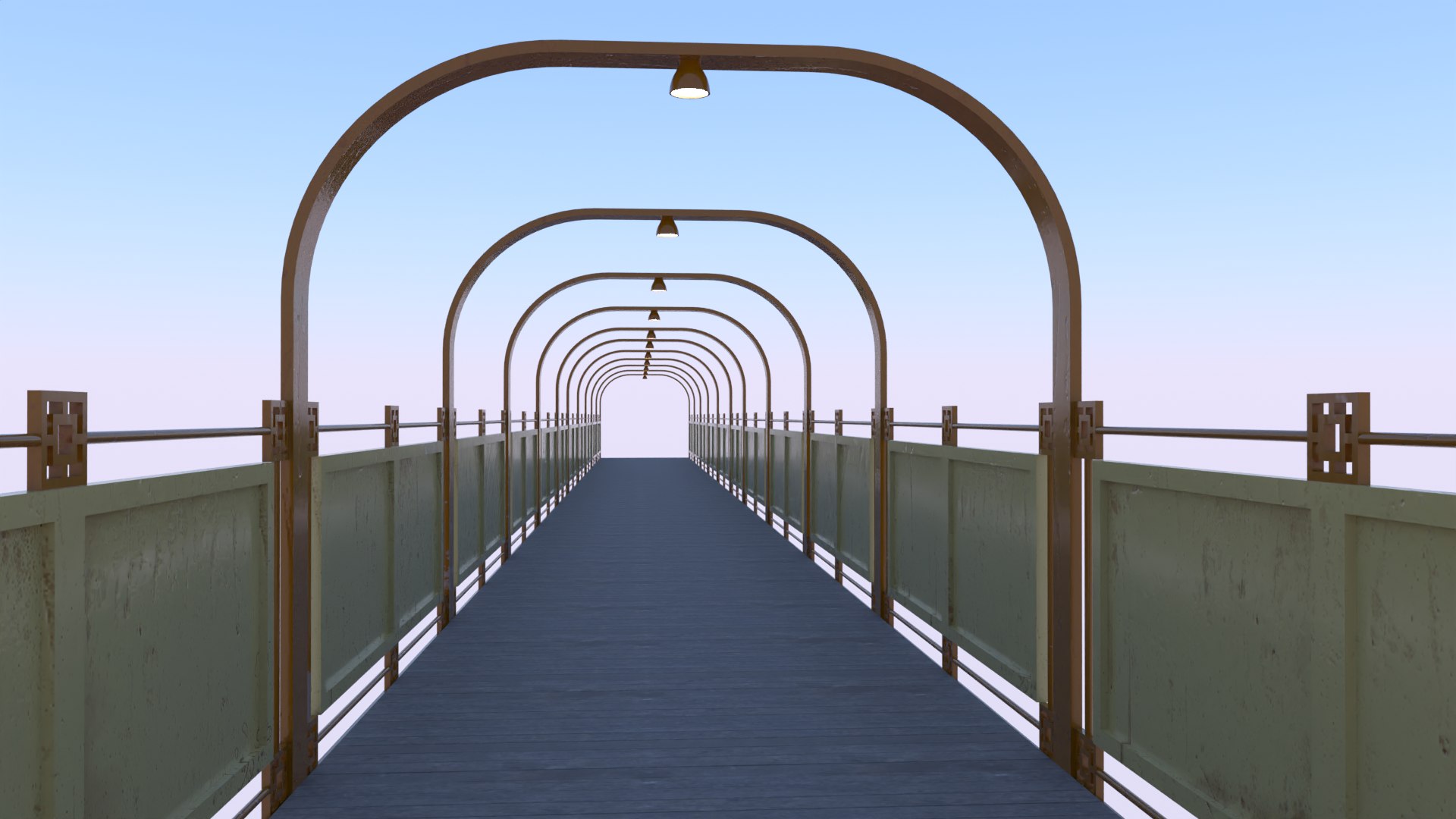 Pedestrian Bridge Segment PBR 2 3D Model - TurboSquid 2287493