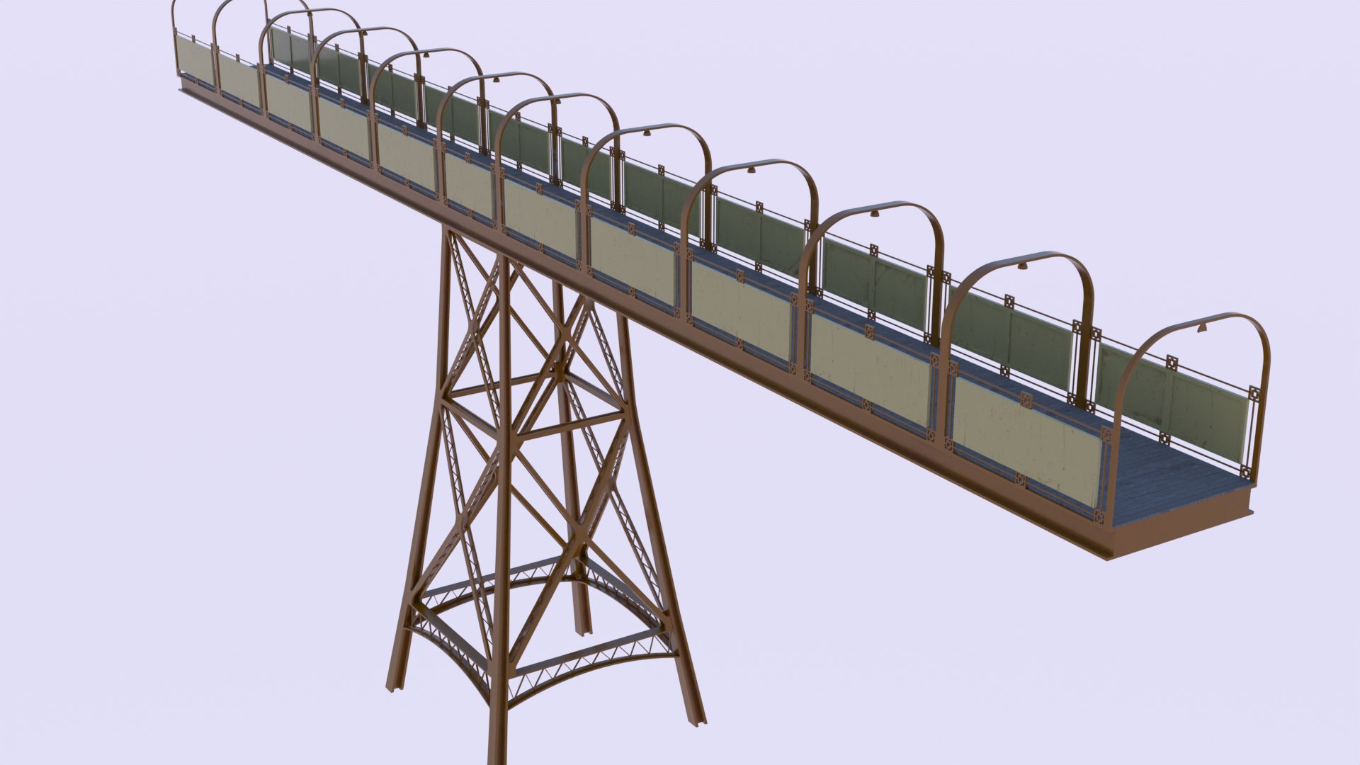 Pedestrian Bridge Segment PBR 2 3D Model - TurboSquid 2287493