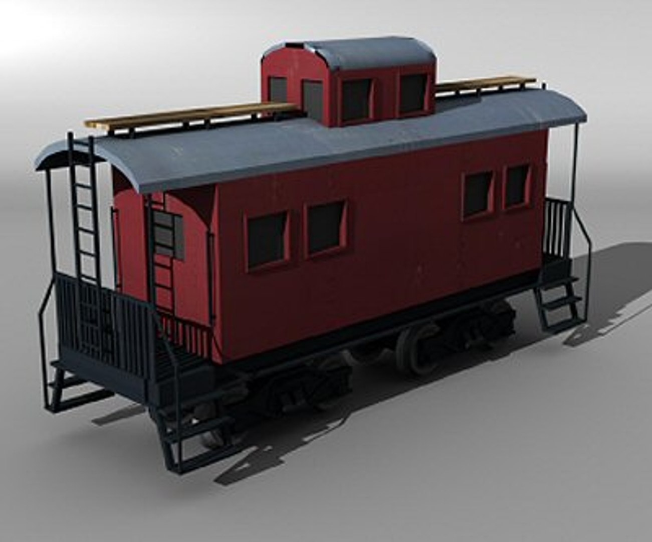 3d Caboose Car Model