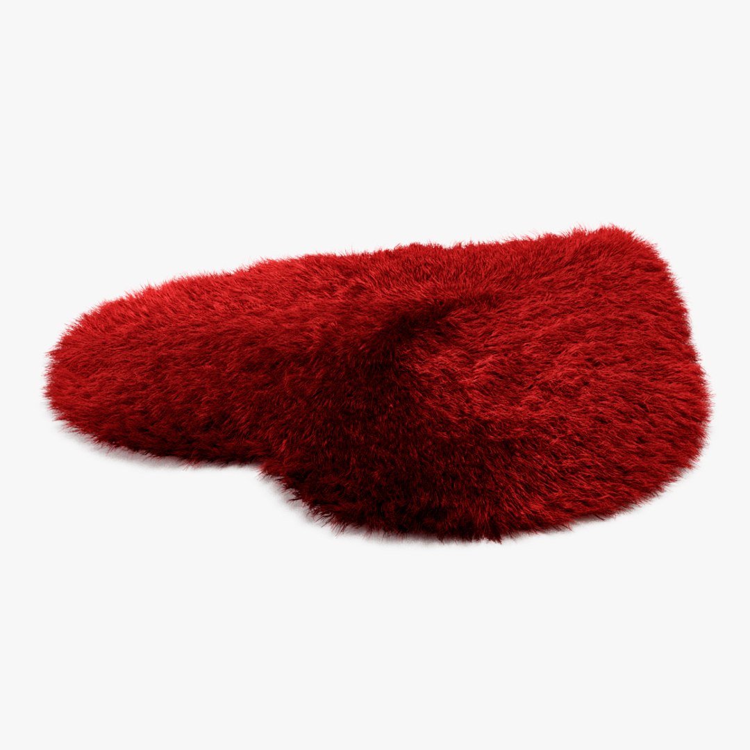 Wool Red Heart Rug 3D Model - TurboSquid 1253572