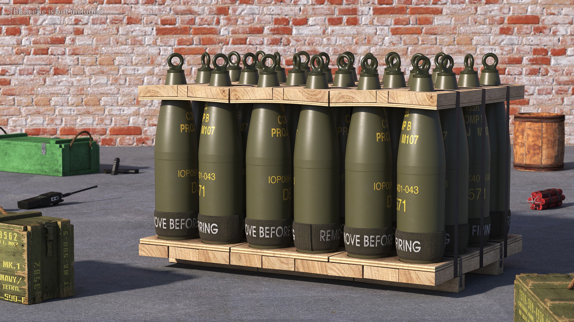 Military Mortar Shells 155mm In Two Sided Pallet 3D Model - TurboSquid ...