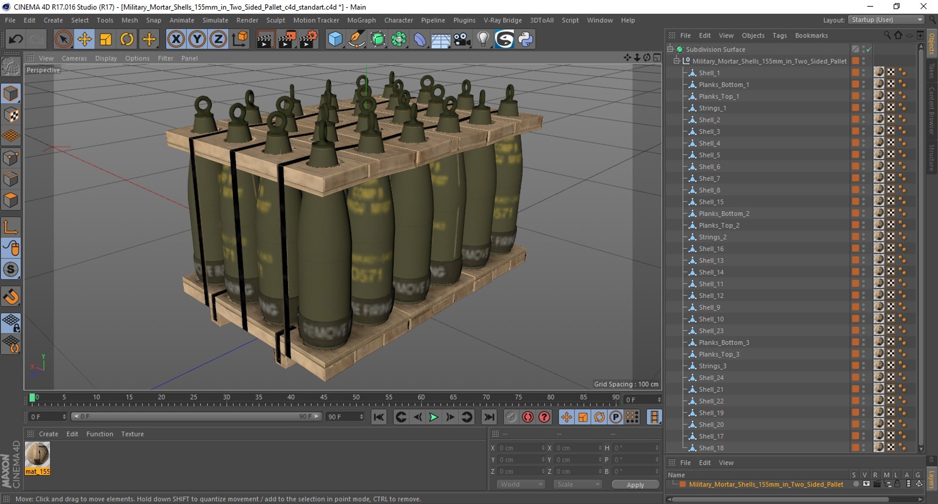 Military Mortar Shells 155mm In Two Sided Pallet 3D Model - TurboSquid ...