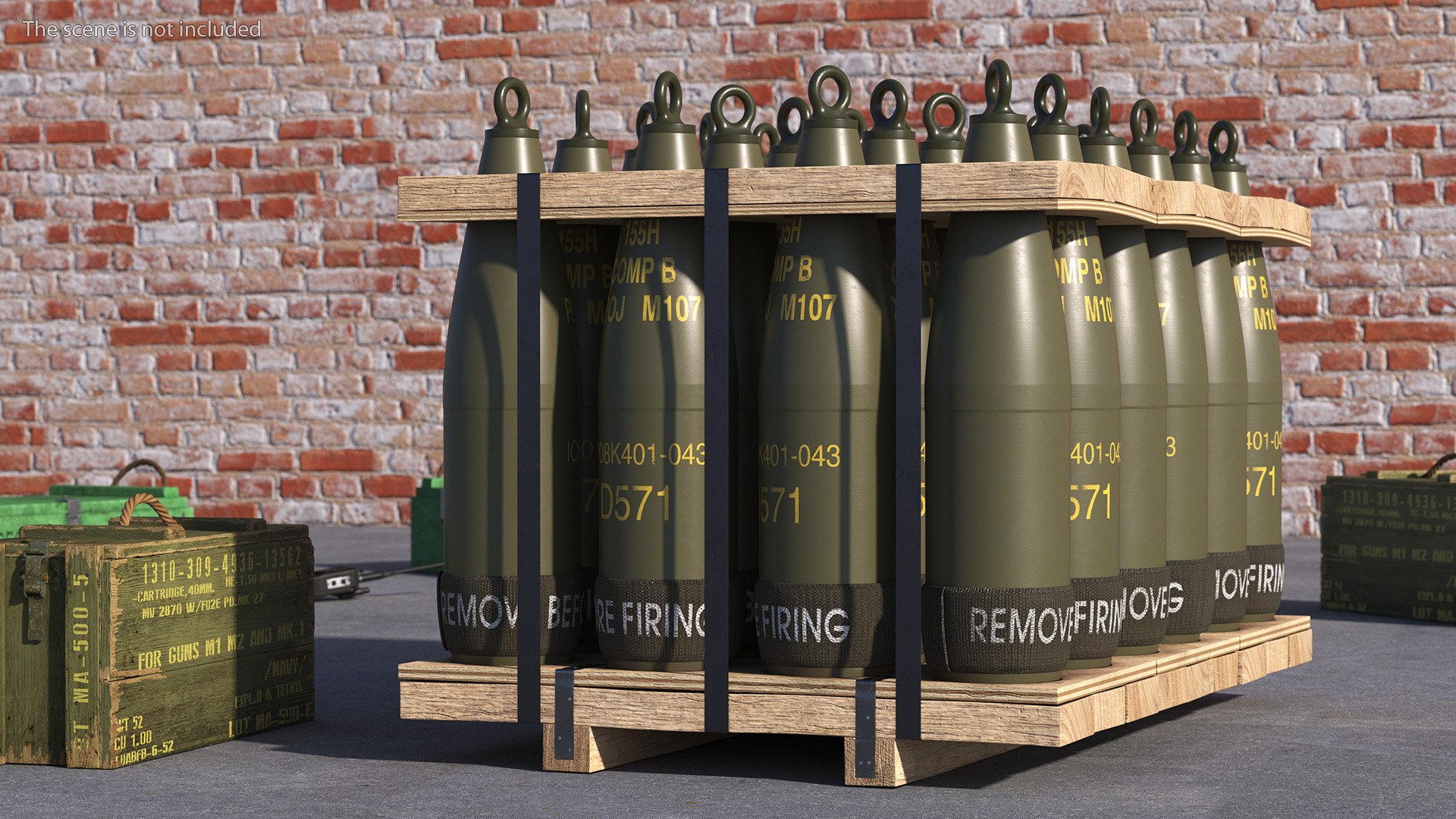 Military Mortar Shells 155mm In Two Sided Pallet 3D Model - TurboSquid ...