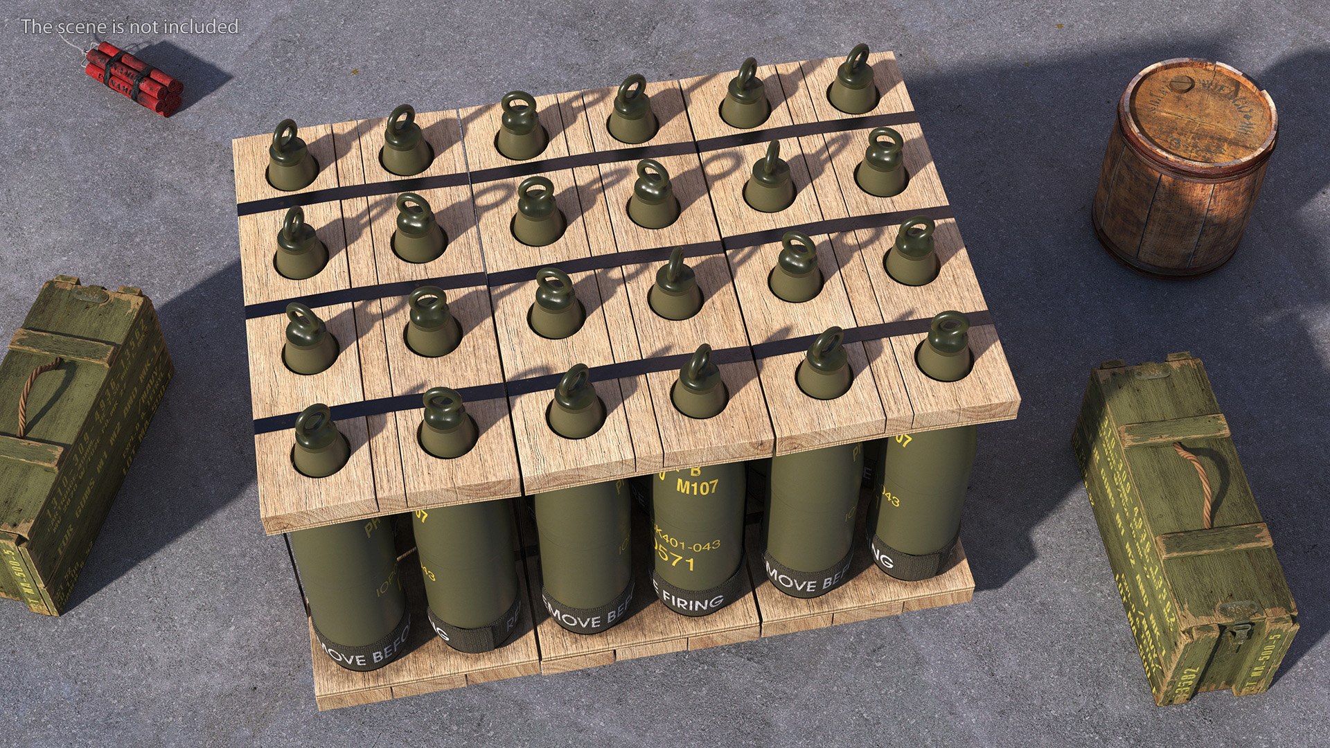 Military Mortar Shells 155mm In Two Sided Pallet 3D Model - TurboSquid ...