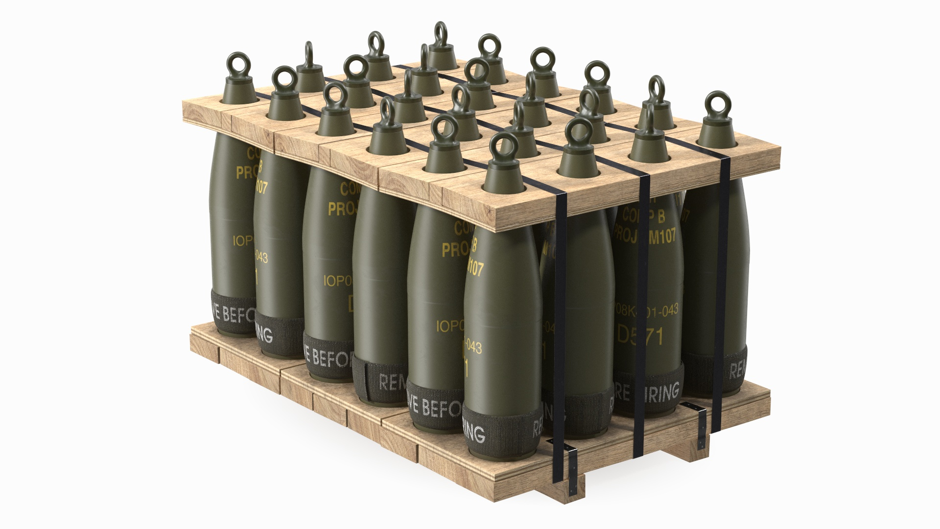 Military Mortar Shells 155mm In Two Sided Pallet 3D Model - TurboSquid ...