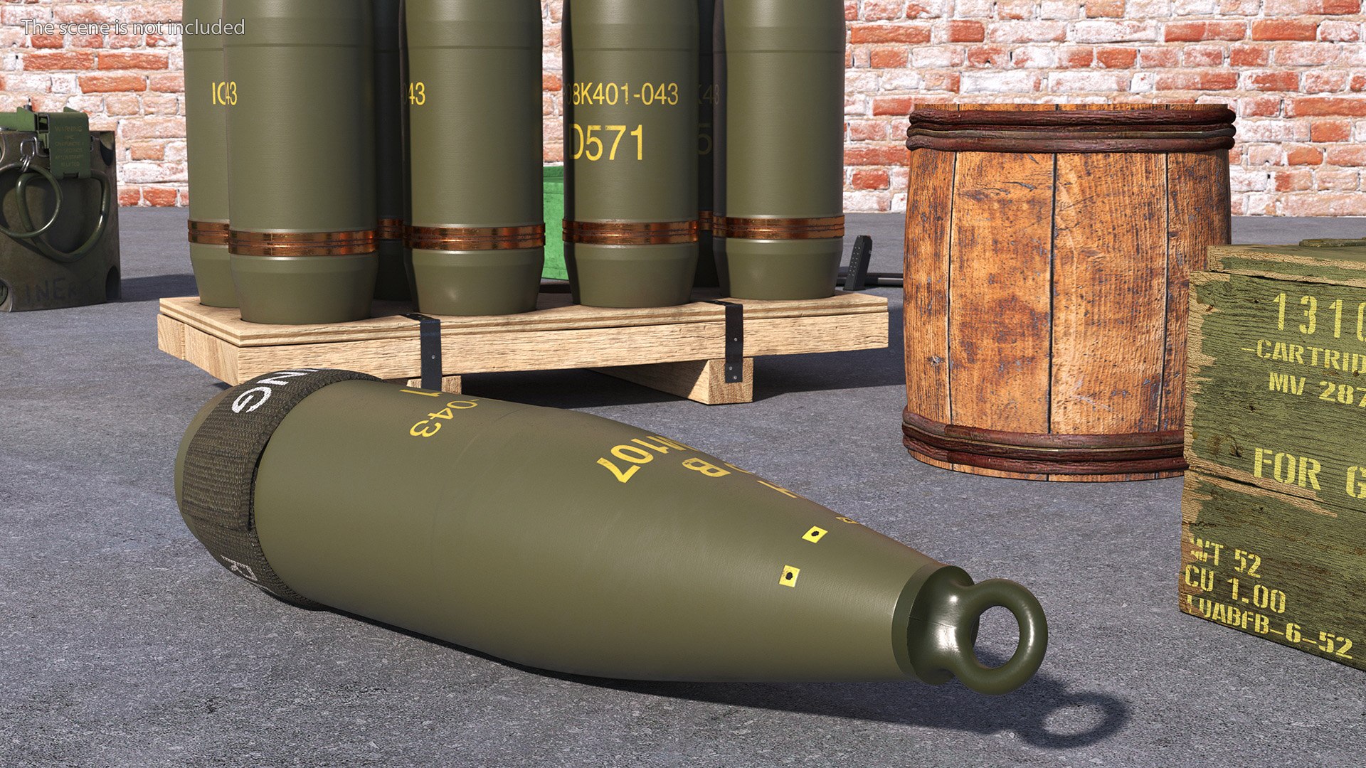 Military Mortar Shells 155mm In Two Sided Pallet 3D Model - TurboSquid ...