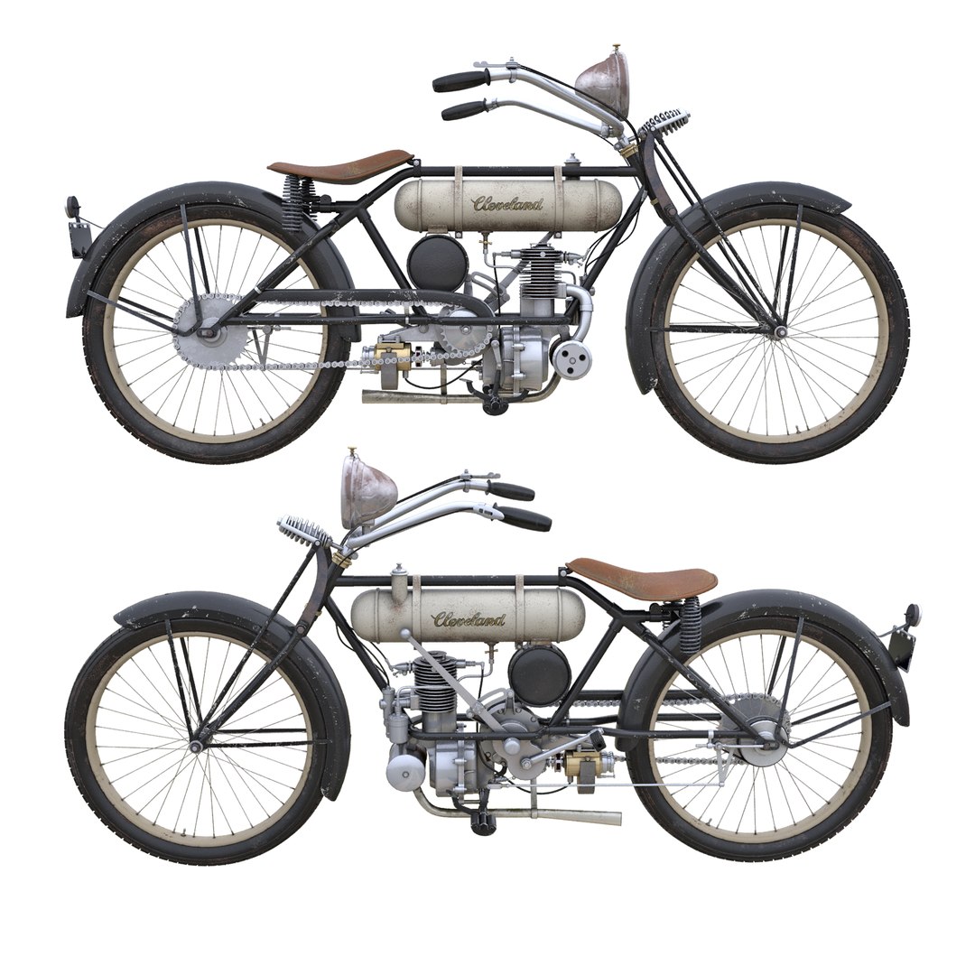 Motorcycle 1916 Cleveland Model 1-B 3D Model - TurboSquid 2241455