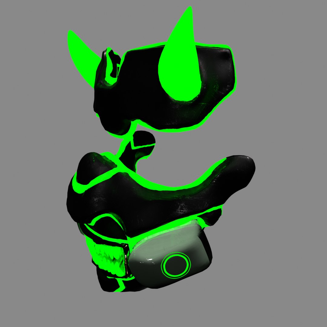 Green-Black Cyberpunk Oni-mask 3D Model - TurboSquid 2158579