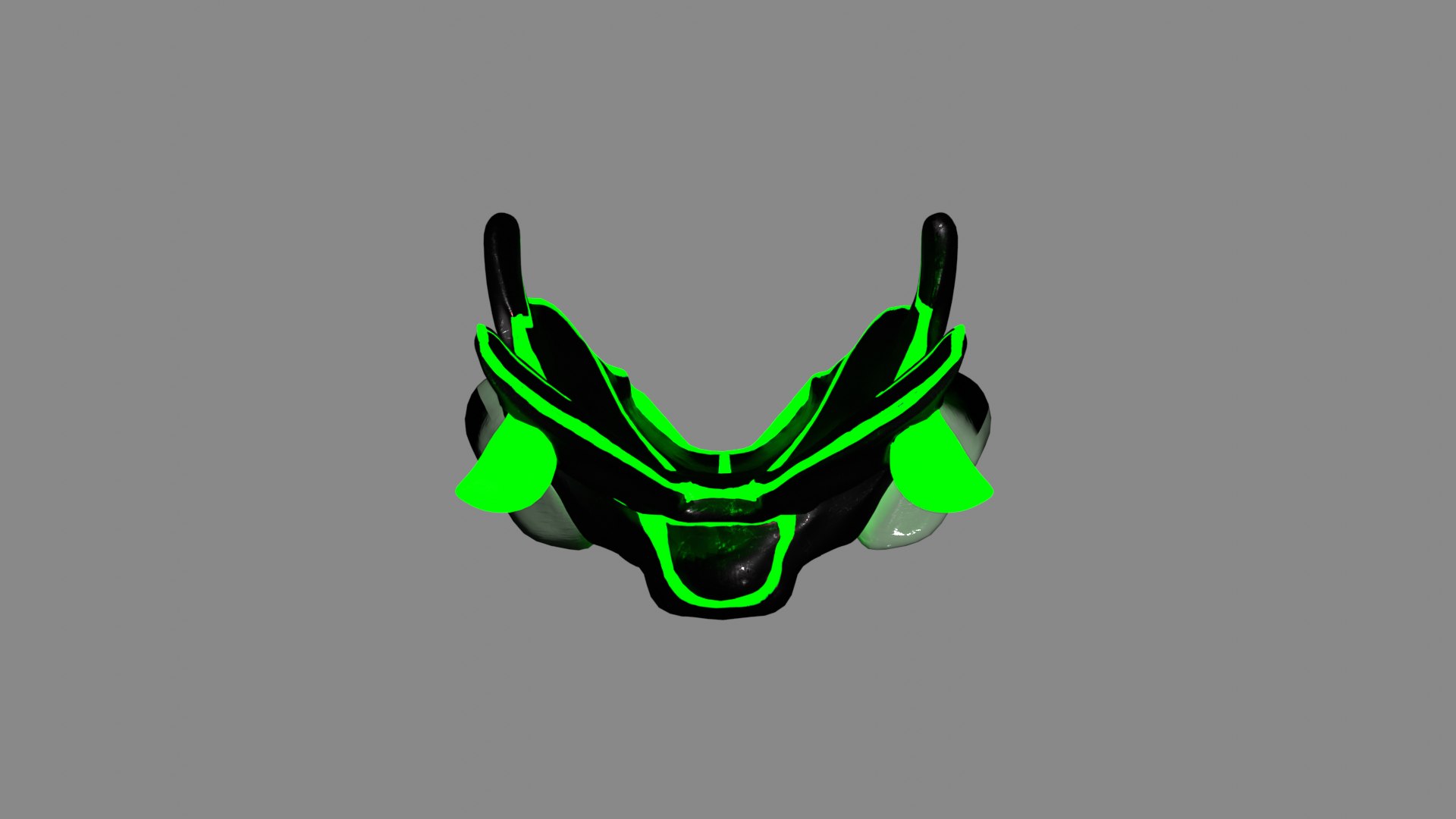 Green-Black Cyberpunk Oni-mask 3D Model - TurboSquid 2158579