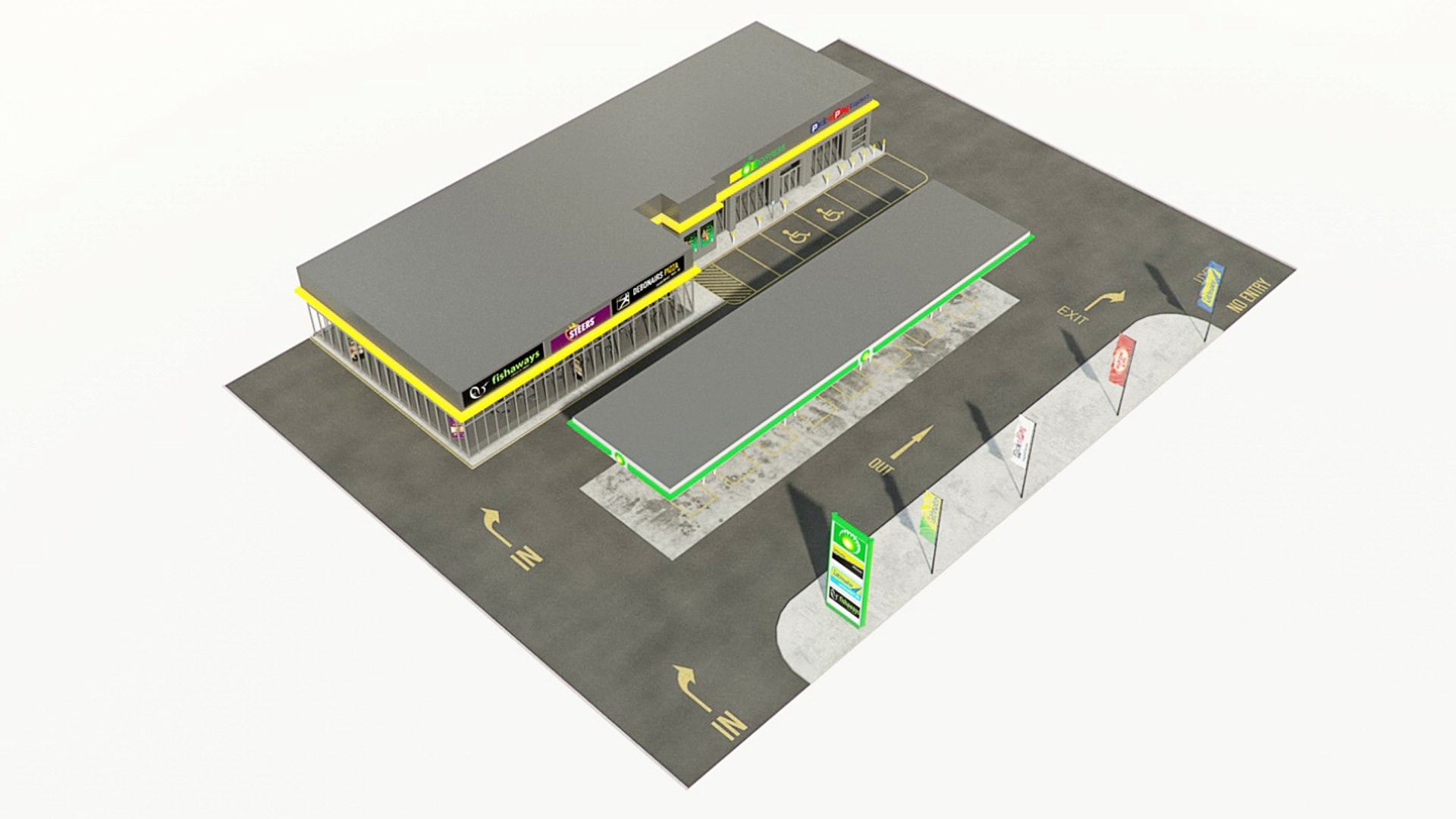 Bp Garage Shop Franchise 3D Model - TurboSquid 1324331