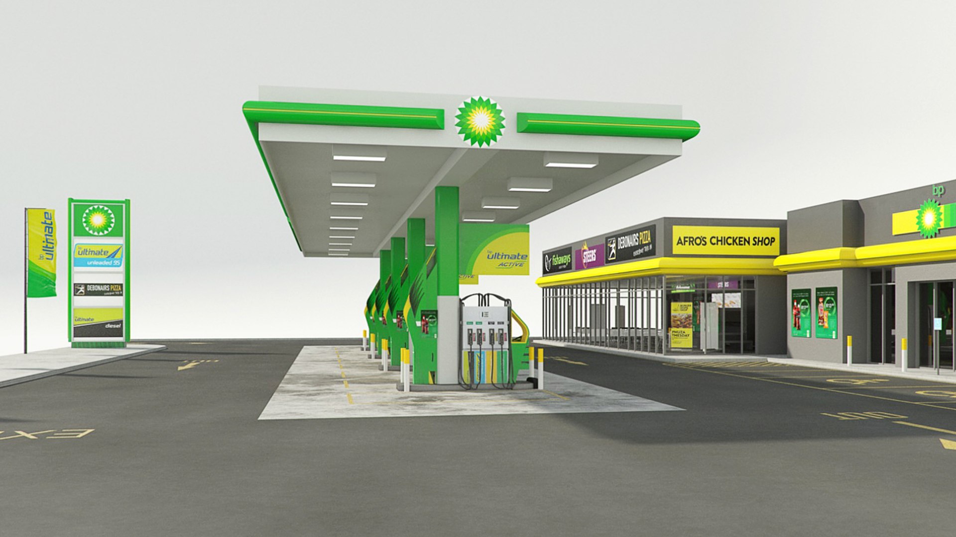 Bp Garage Shop Franchise 3D Model - TurboSquid 1324331