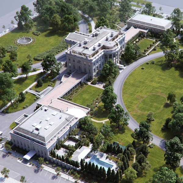 white house oval office architecture 3d max