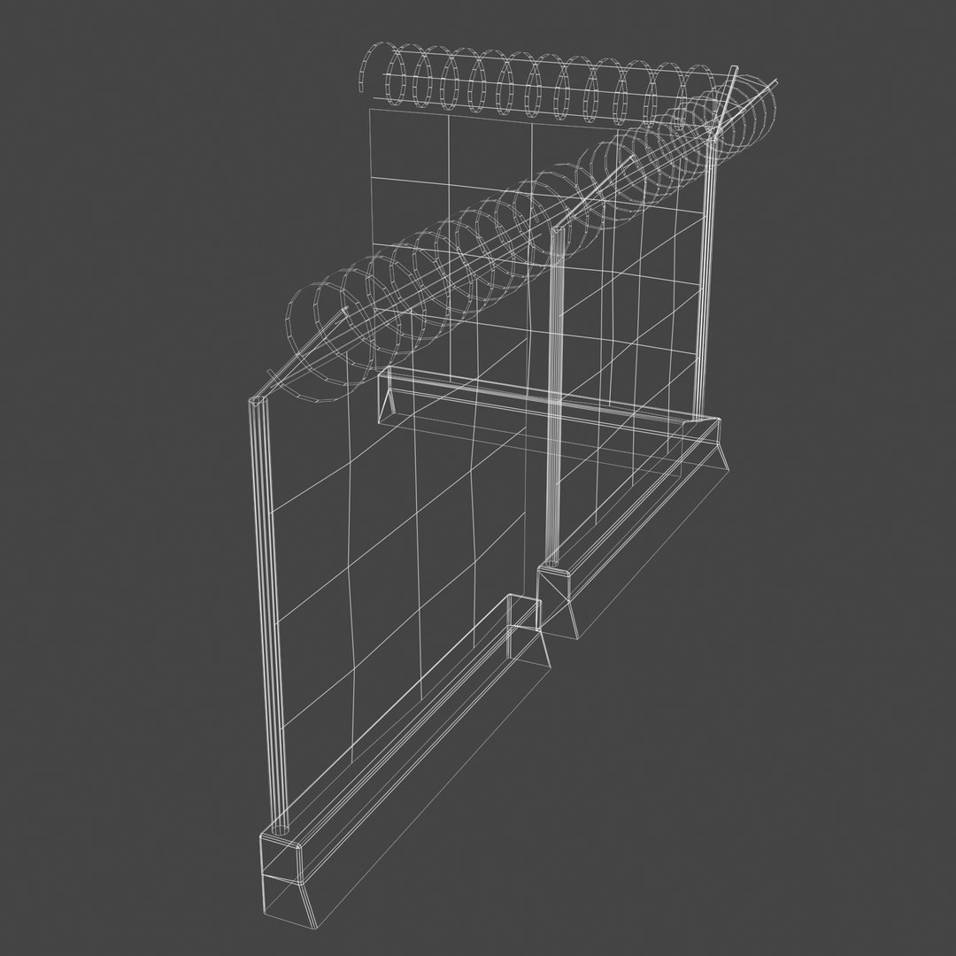 3d Modular Concrete Wire Fences Model