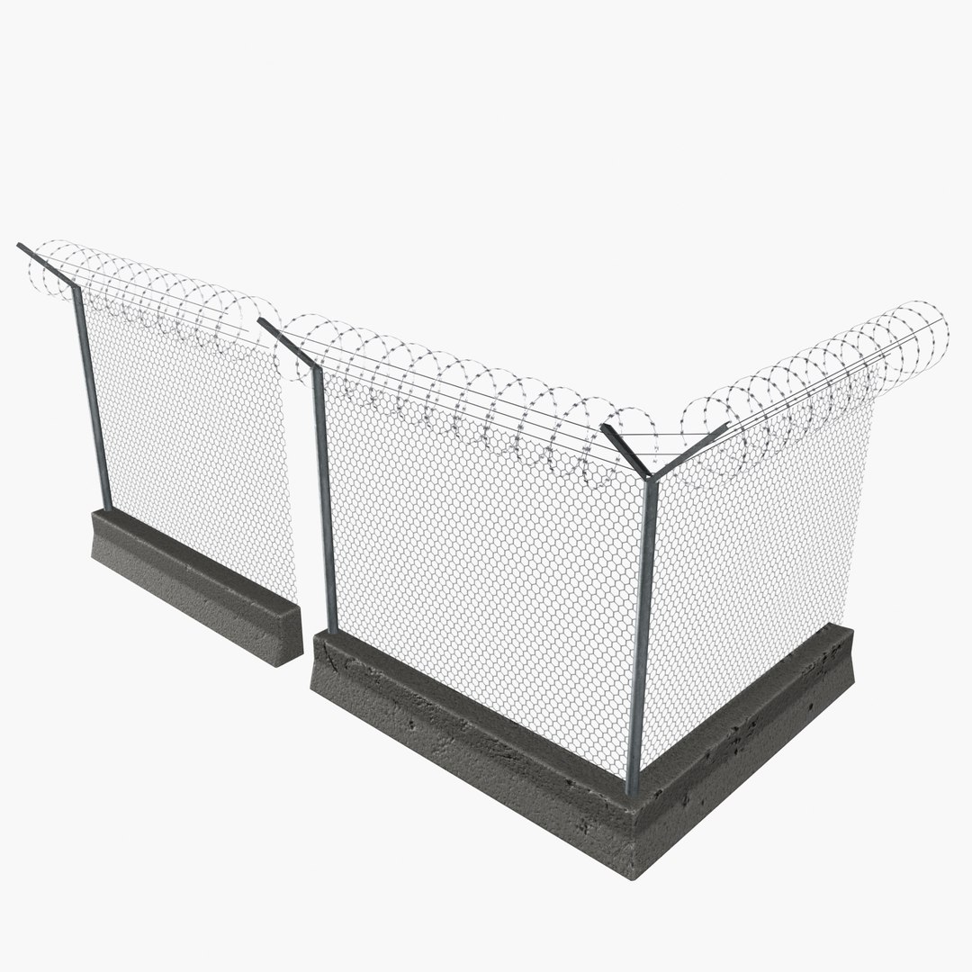 3d modular concrete wire fences model