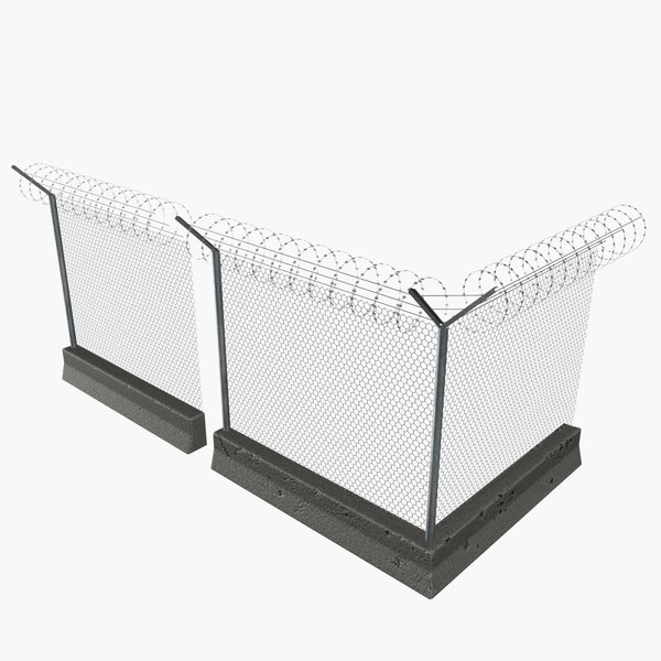 3d modular concrete wire fences model