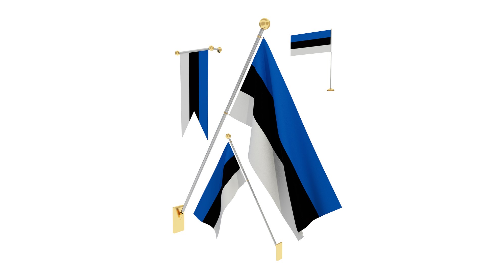 Estonia Flag Set 3D - TurboSquid 2399128