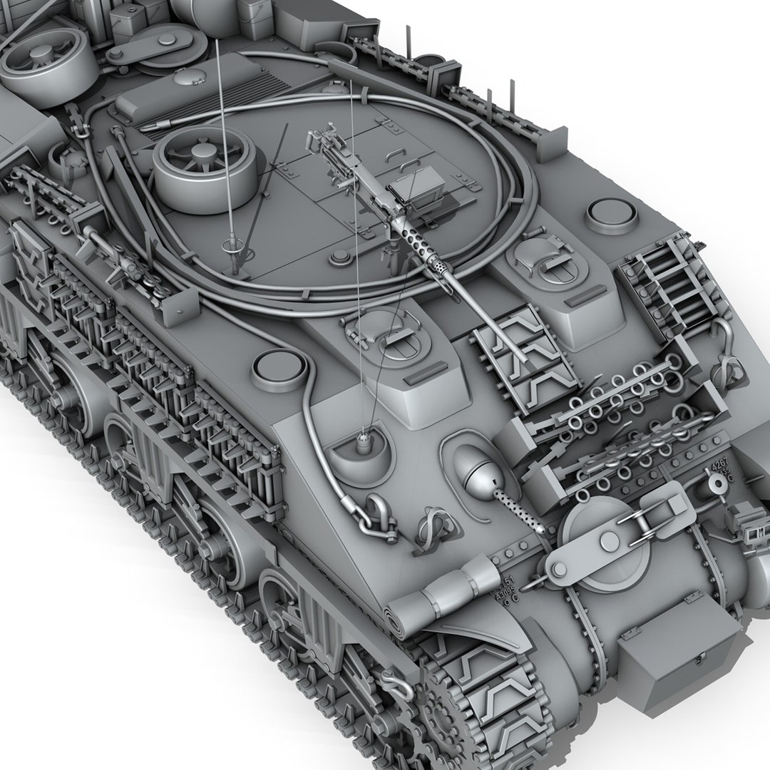 3d model m4 sherman arv tank