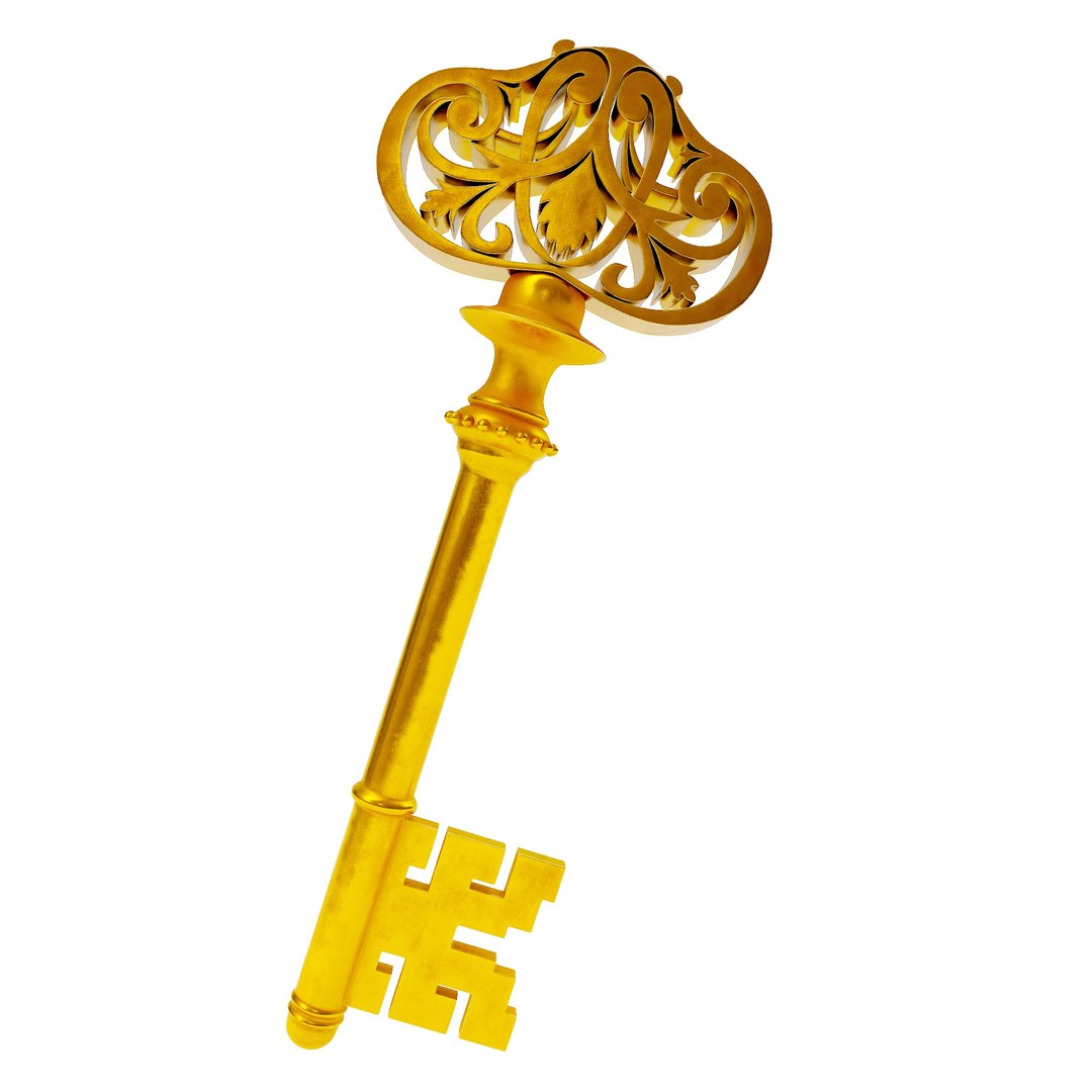 Antique gold key 3d model model - TurboSquid 1976946