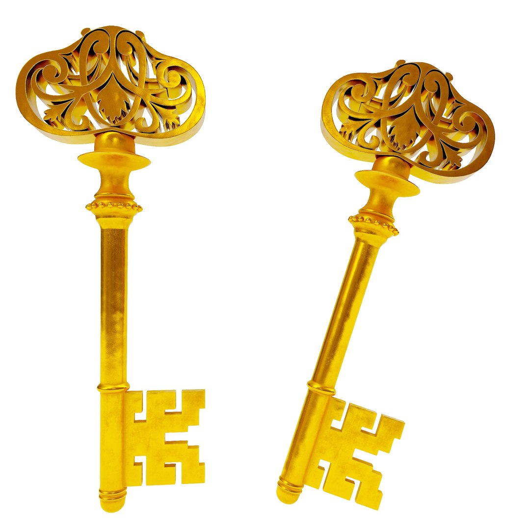 Antique gold key 3d model model - TurboSquid 1976946
