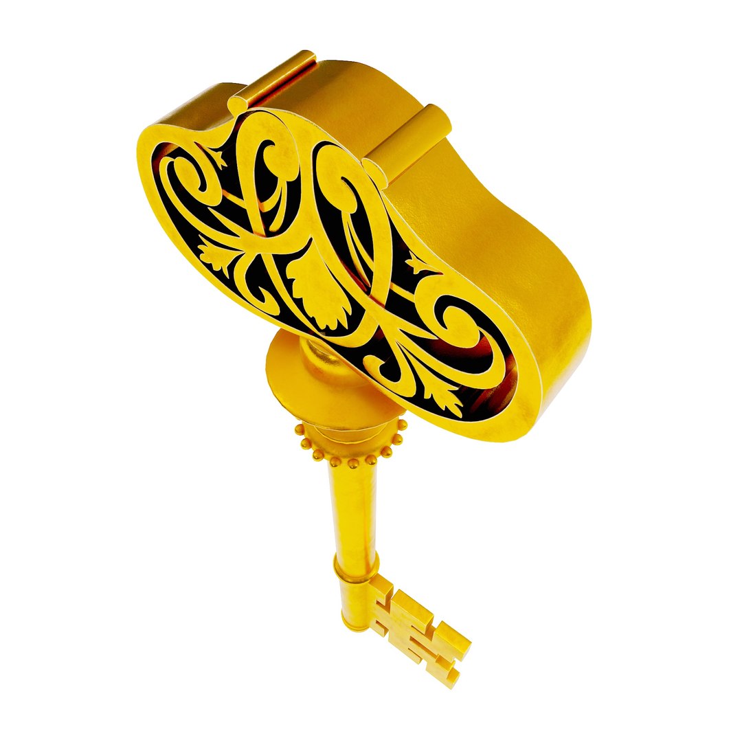 Antique gold key 3d model model - TurboSquid 1976946