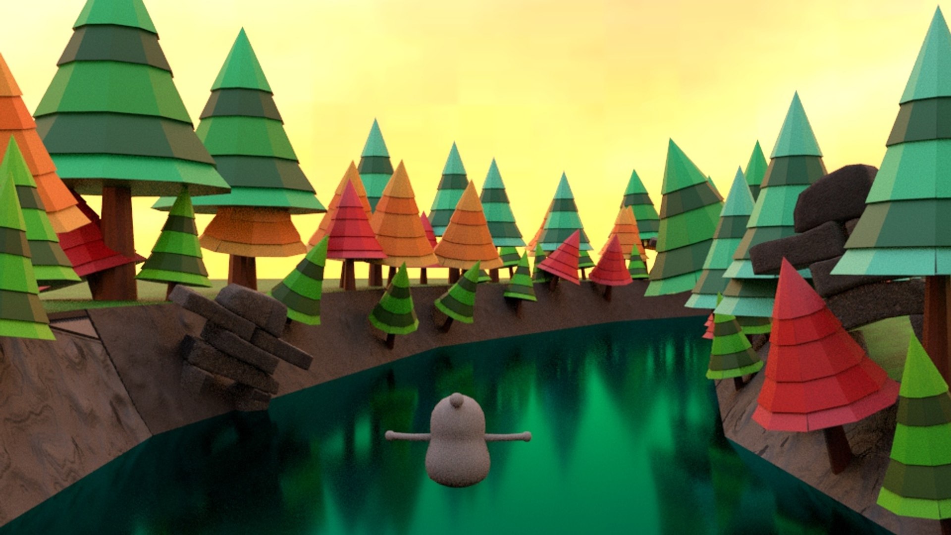 3D Videogame Forest - TurboSquid 1675244
