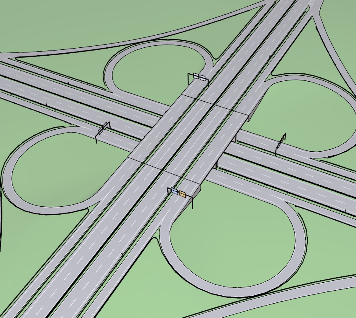 3d Street Signs Highway Bridges