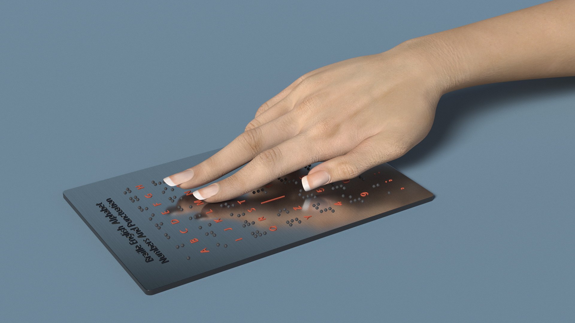 Braille Alphabet Board With Hand Model - TurboSquid 2376535