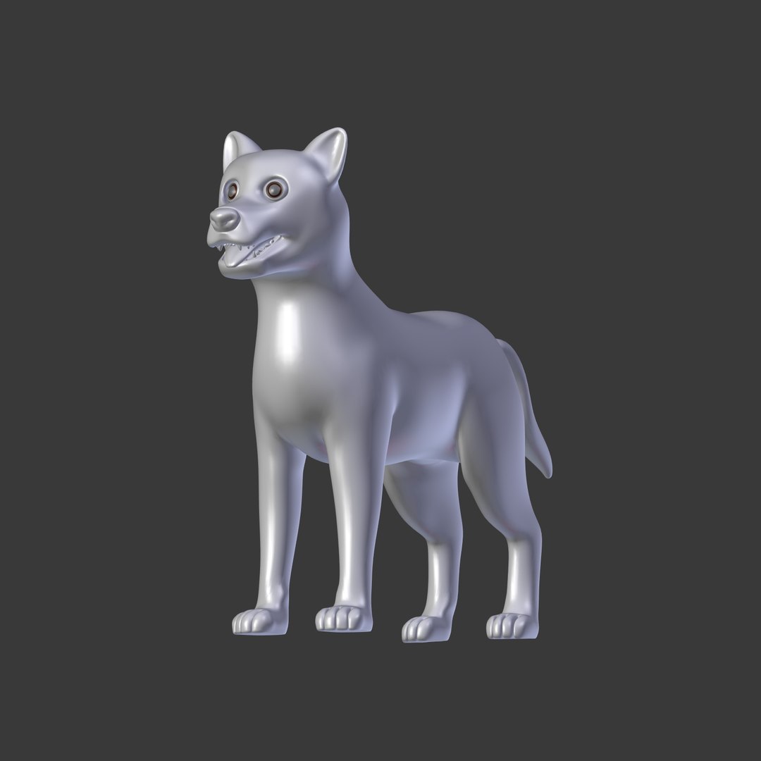 3D Model Cartoon Gray Wolf - TurboSquid 1440213