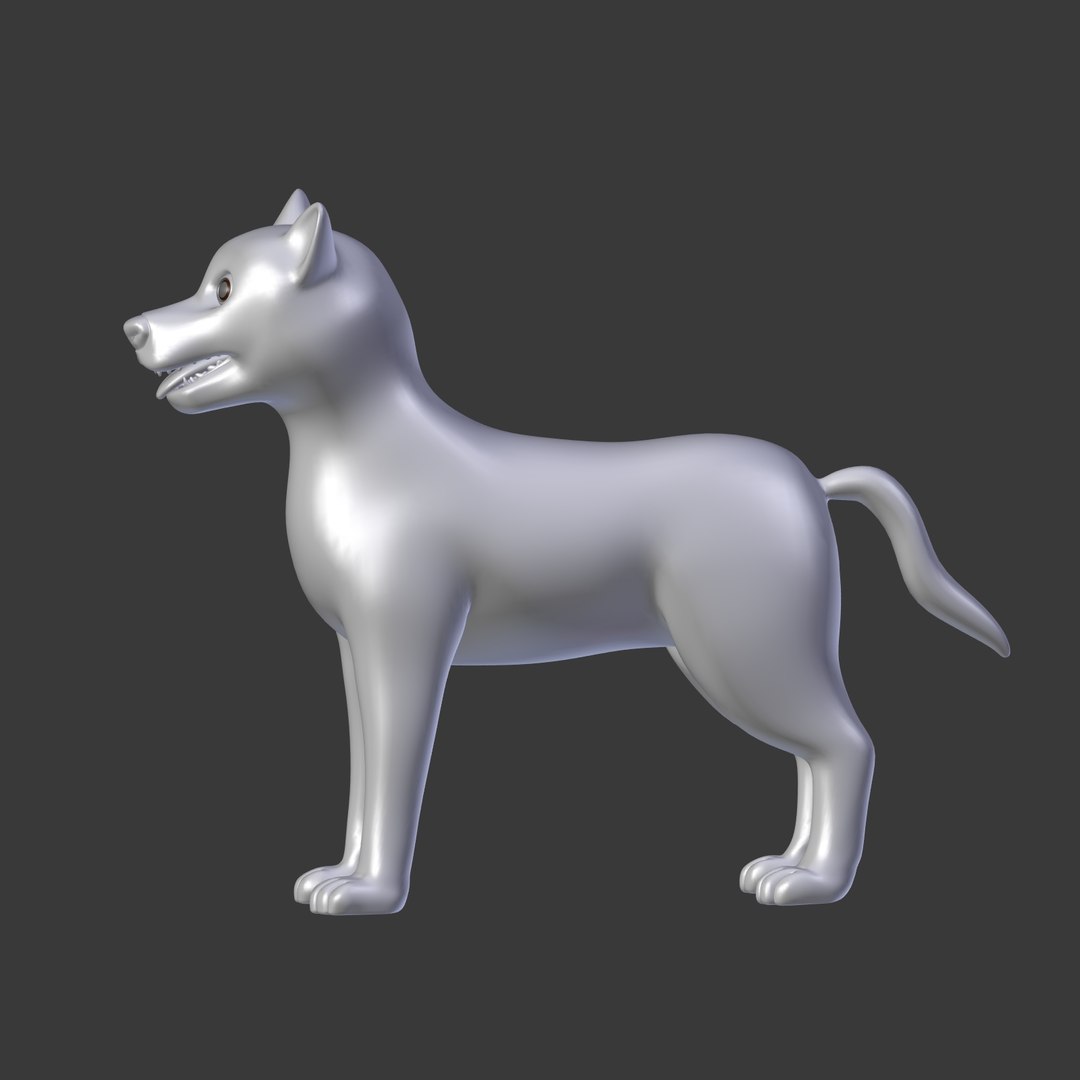 3D Model Cartoon Gray Wolf - TurboSquid 1440213