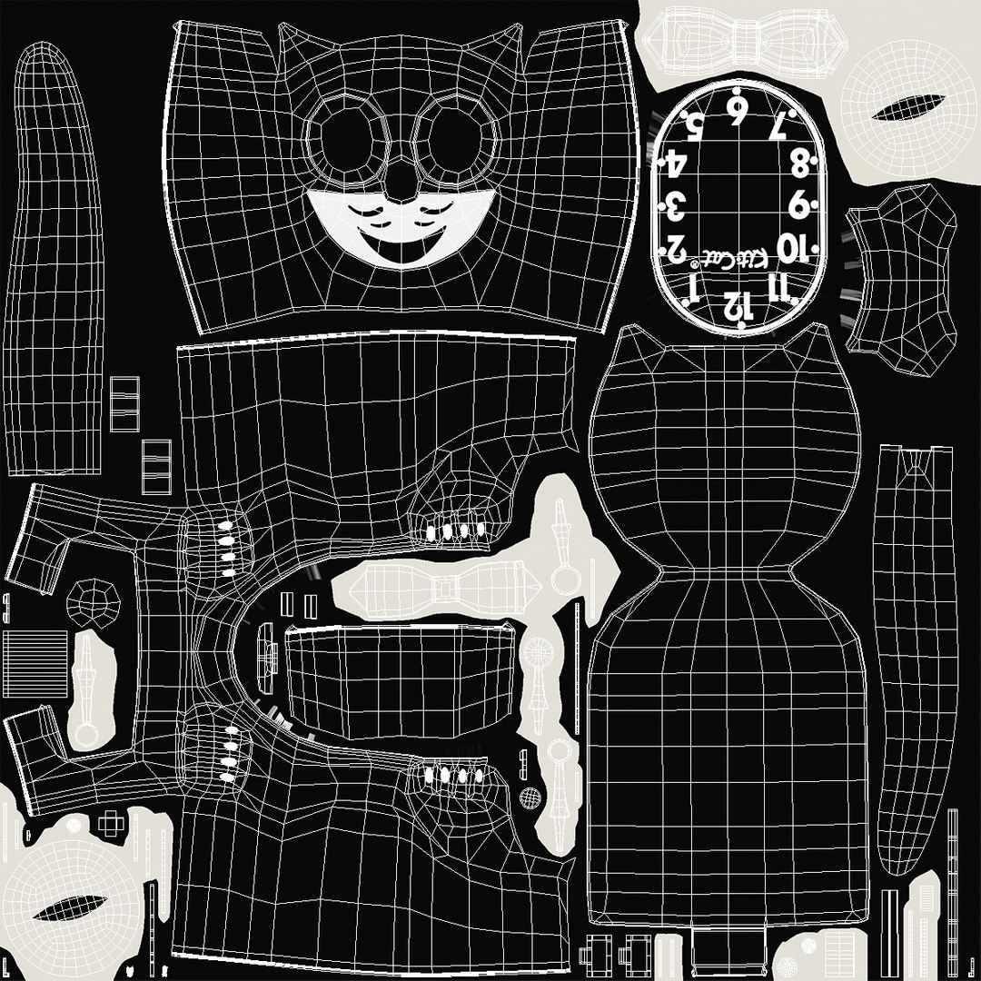 3D Black Kit Cat Clock - TurboSquid 2066144