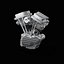 3d Model V-twin Engine