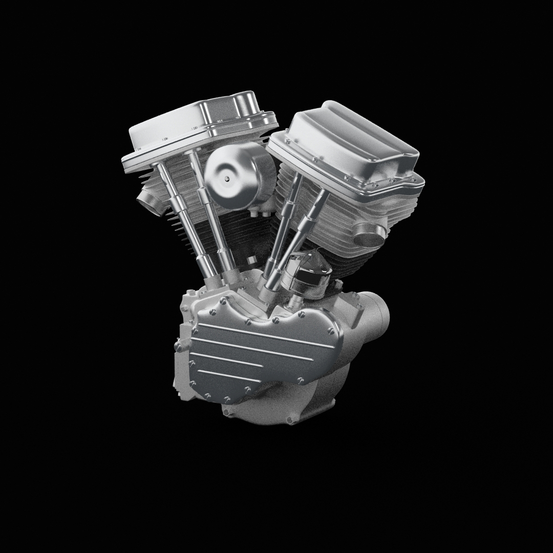 3d Model V-twin Engine