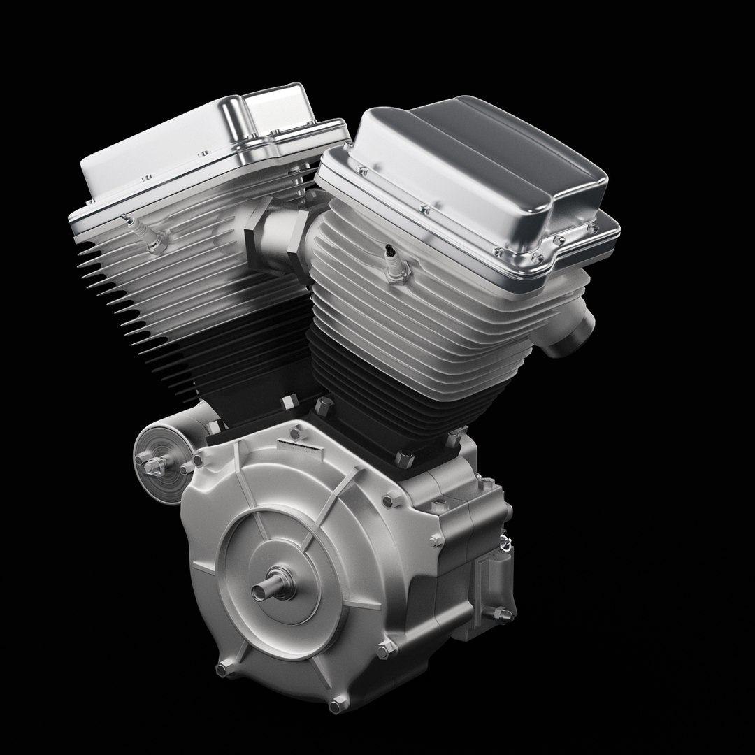 3d Model V-twin Engine