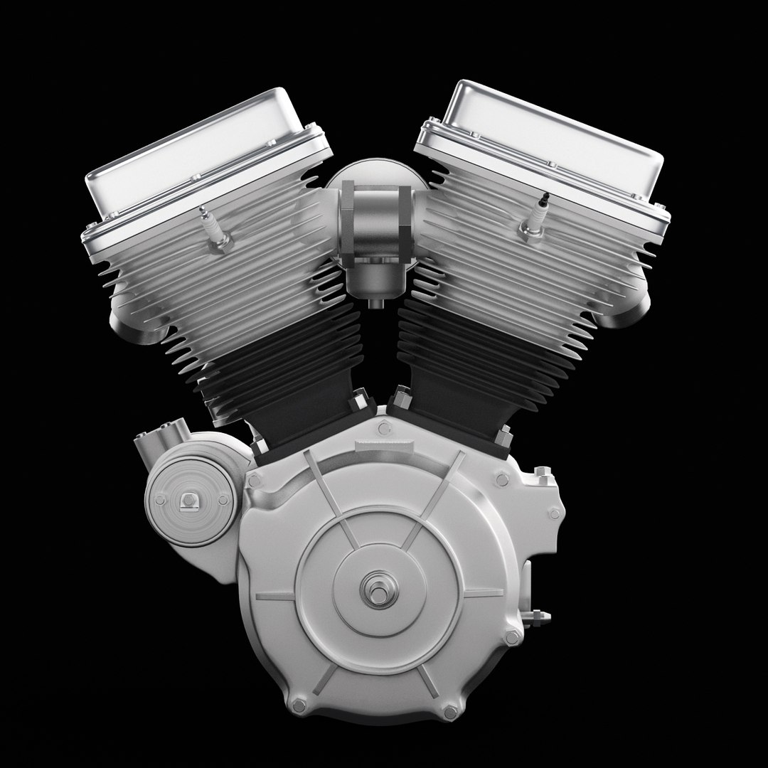 3d Model V-twin Engine