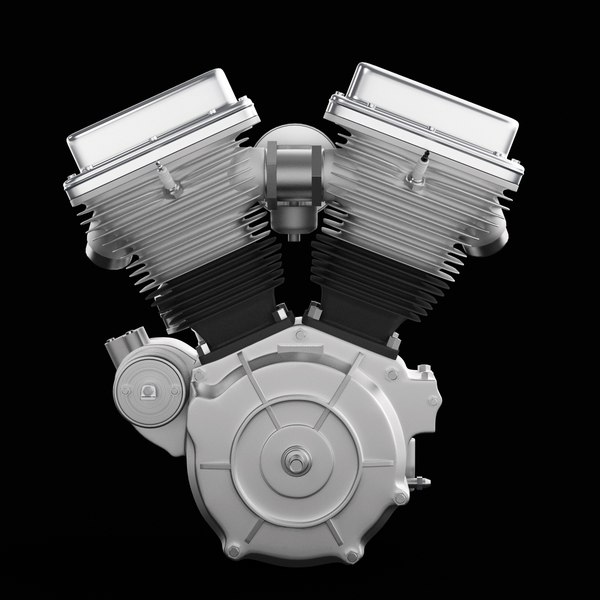 3d model v-twin engine