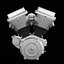 3d Model V-twin Engine
